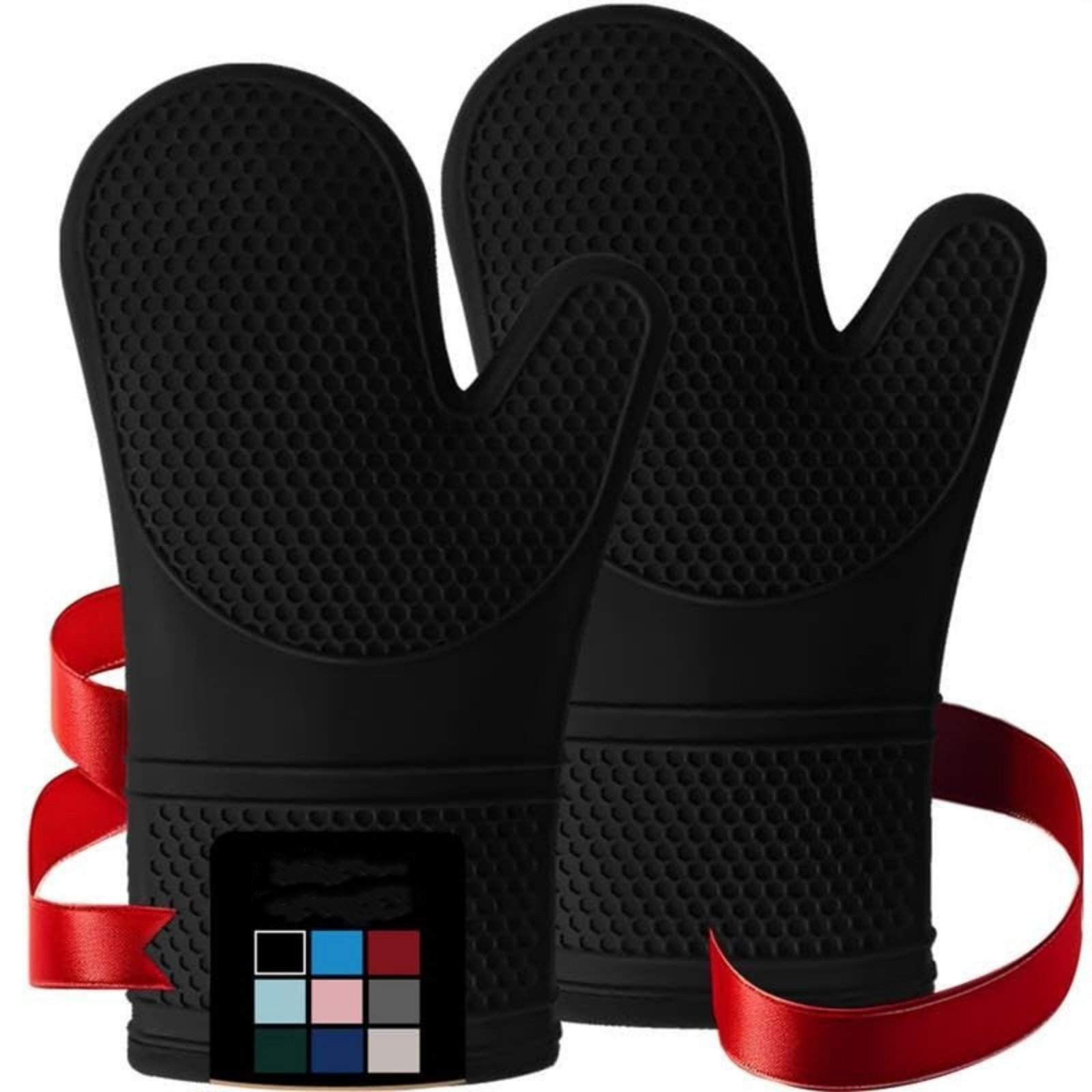 MODERN WALLS LLC BPA-Free Soft Silicone Oven Mitts, Heat And Slip ...