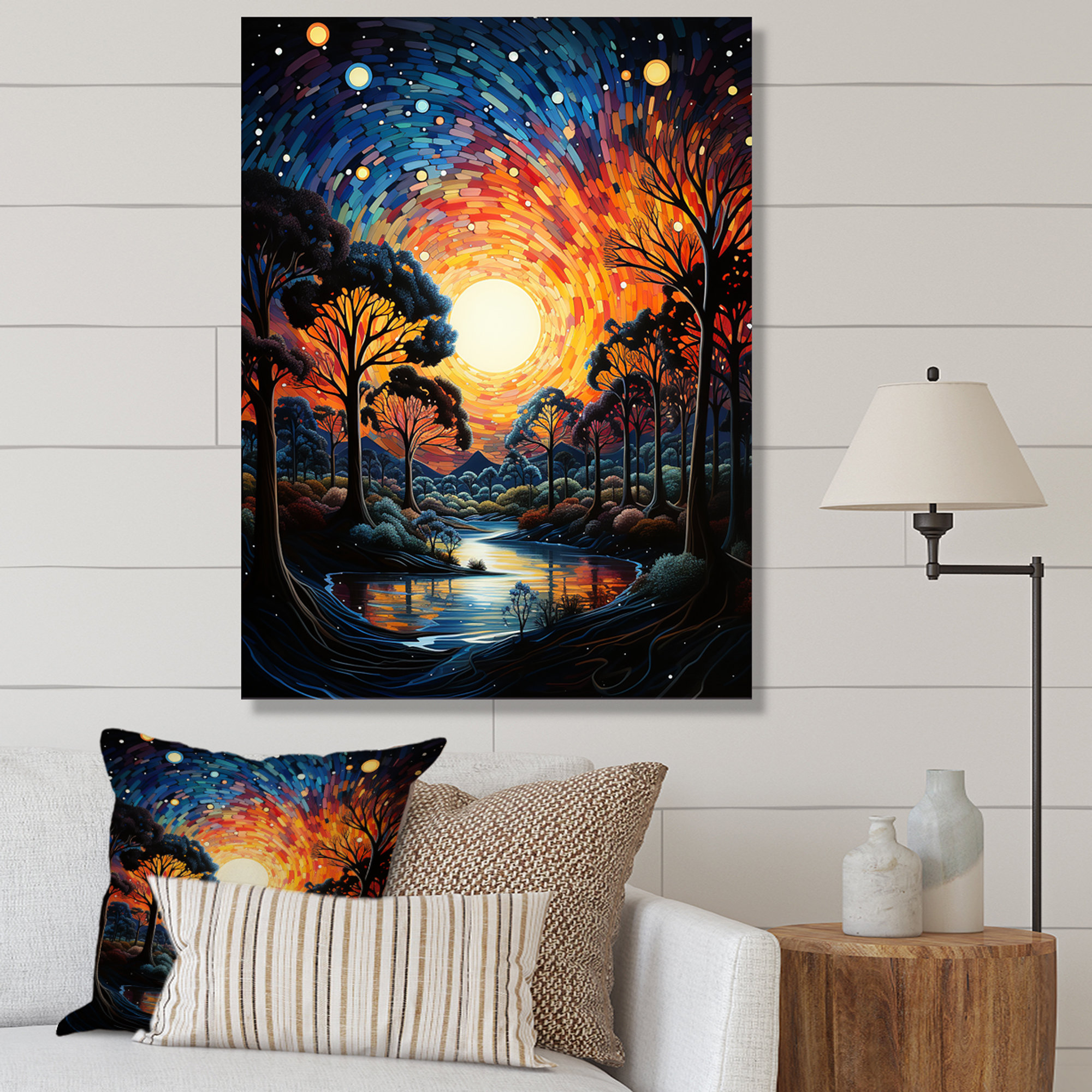 Loon Peak® Lazariya Pointillism Sunset Palm Trees I On Canvas Print ...