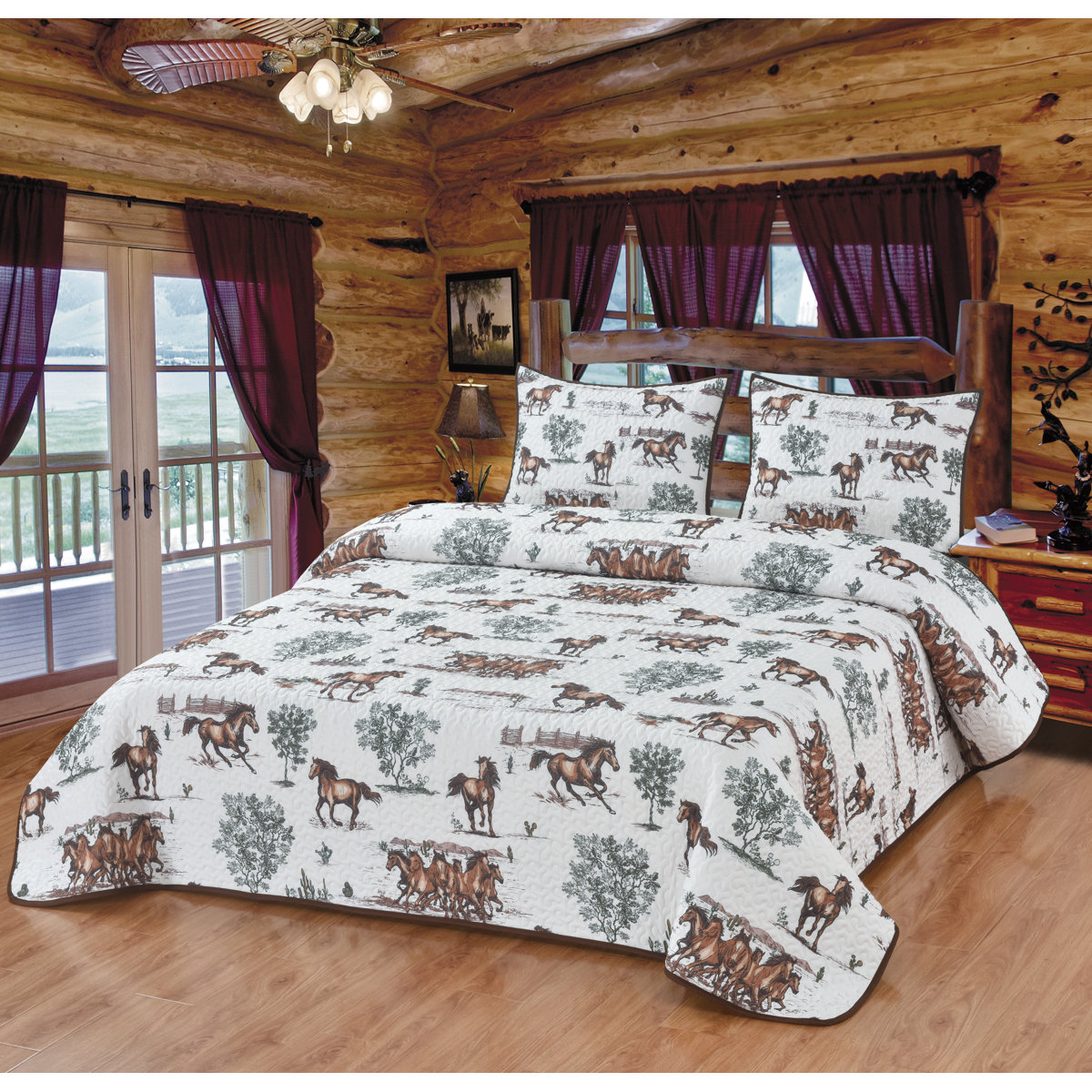 De Leon Collections Rustic Trail Horses Western Farmhouse Desert Ranch ...