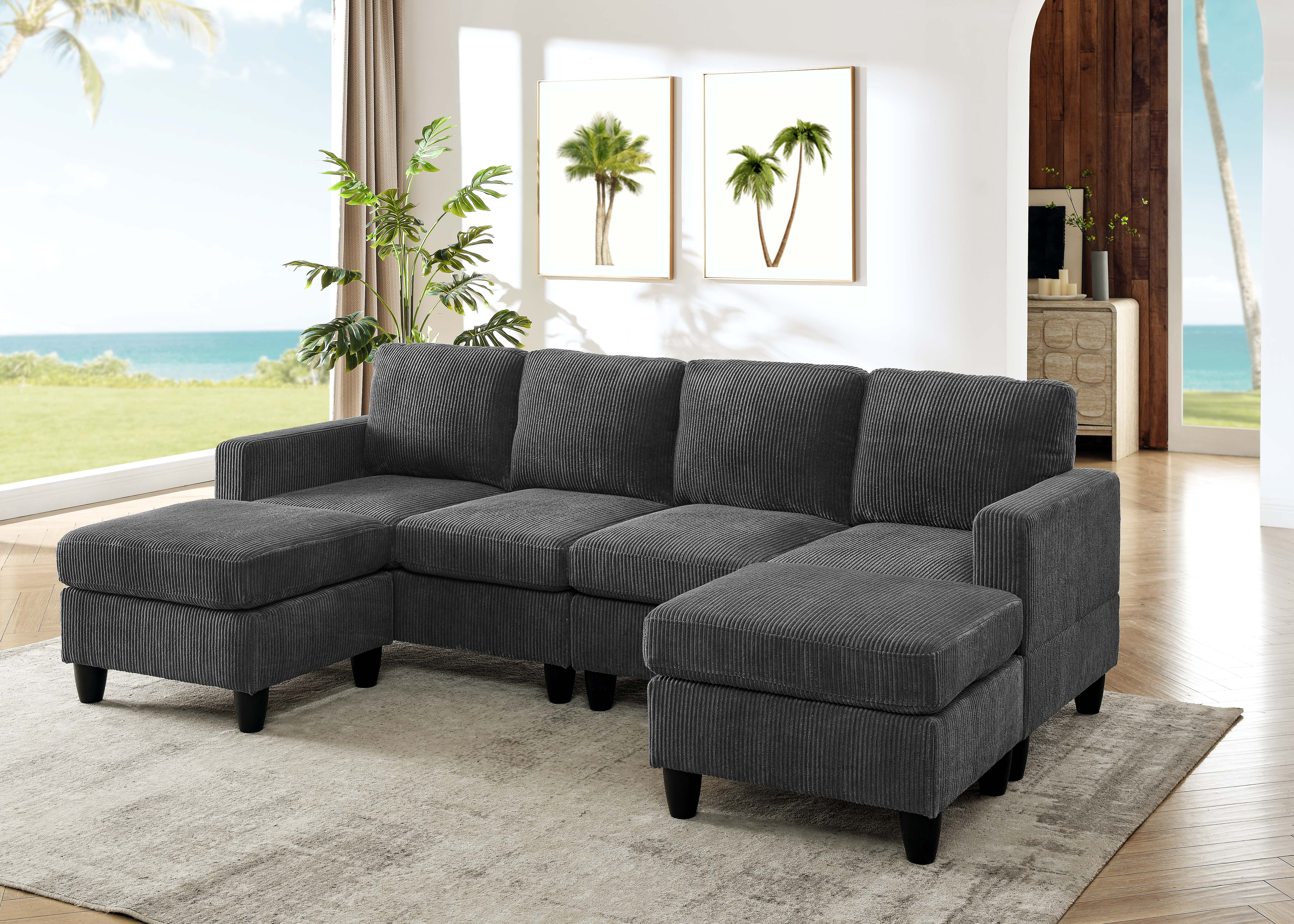 Latitude Run® Ranjeeta 101" Wide Modular Sofa with Ottoman & Reviews ...