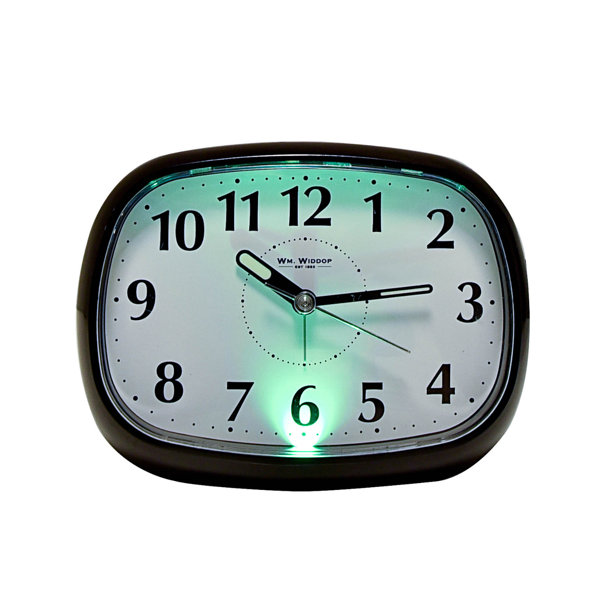 Wm Widdop Analog Quartz Alarm Tabletop Clock in Black/Grey | Wayfair.co.uk