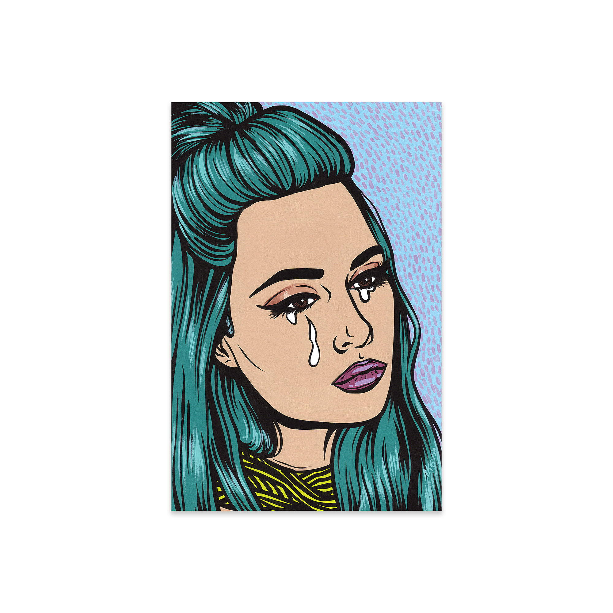 Winston Porter Turquoise Crying Girl On Plastic / Acrylic by Allyson ...