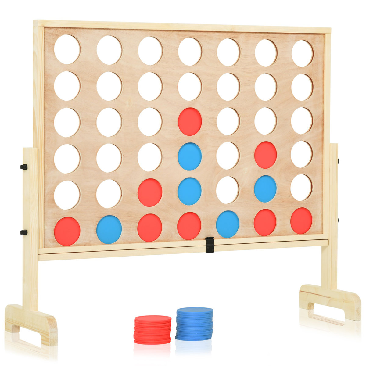 RayChee 2 Player Premium Giant 4 in a Row Connect Games, Wooden Connect ...
