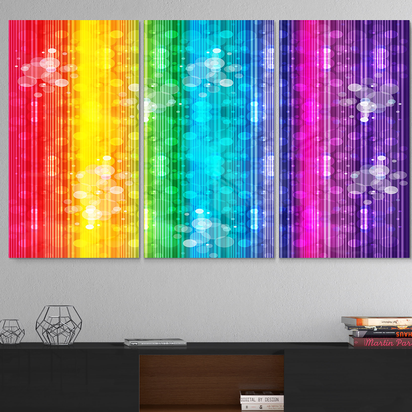 East Urban Home Rainbow Effects Illustration - Multipanel Abstract ...