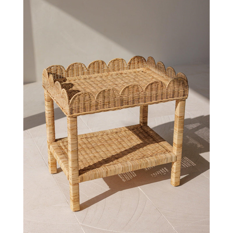 Zaara's Market Scallop Rattan Side Table | Wayfair