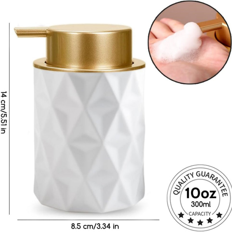 Mercer41 Camina Ceramic / Porcelain Foaming Soap / Lotion Dispenser ...
