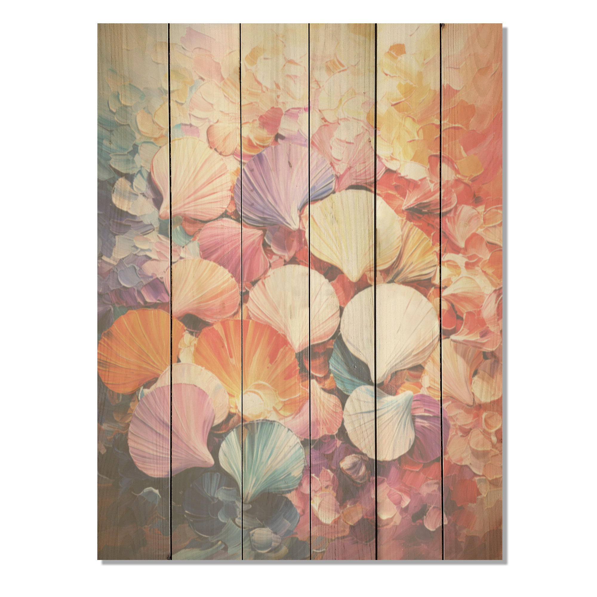 Beachcrest Home™ Seashells Wonders On The Coast - Seashell Wood Art On ...