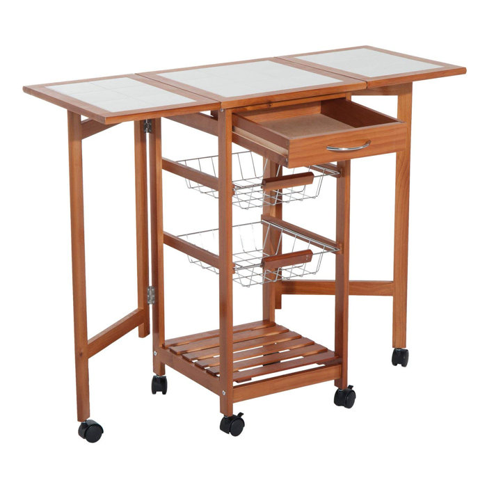 Ebern Designs Henman Tile Kitchen Cart & Reviews | Wayfair
