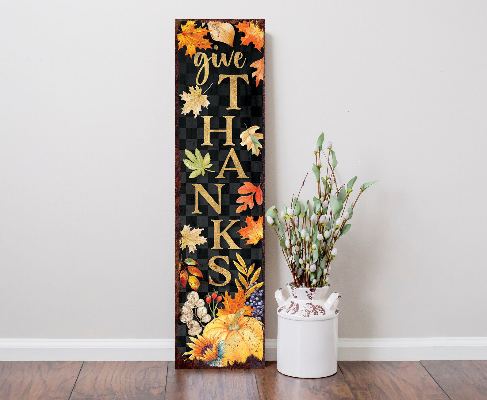 The Holiday Aisle® Give Thanks Door Mural | Wayfair