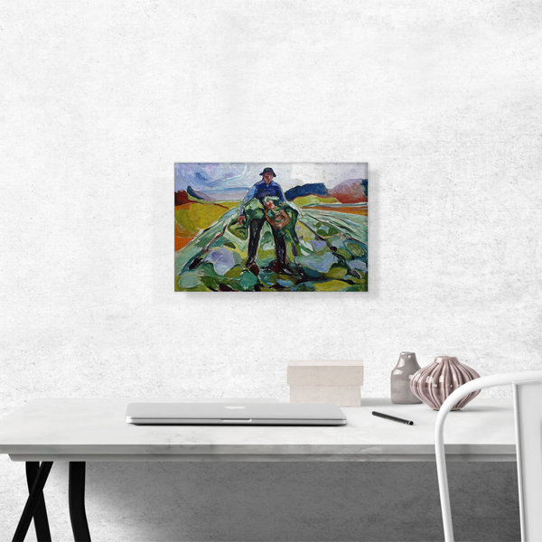 ARTCANVAS Man In The Cabbage Field 1916 Framed On Canvas by Edvard ...