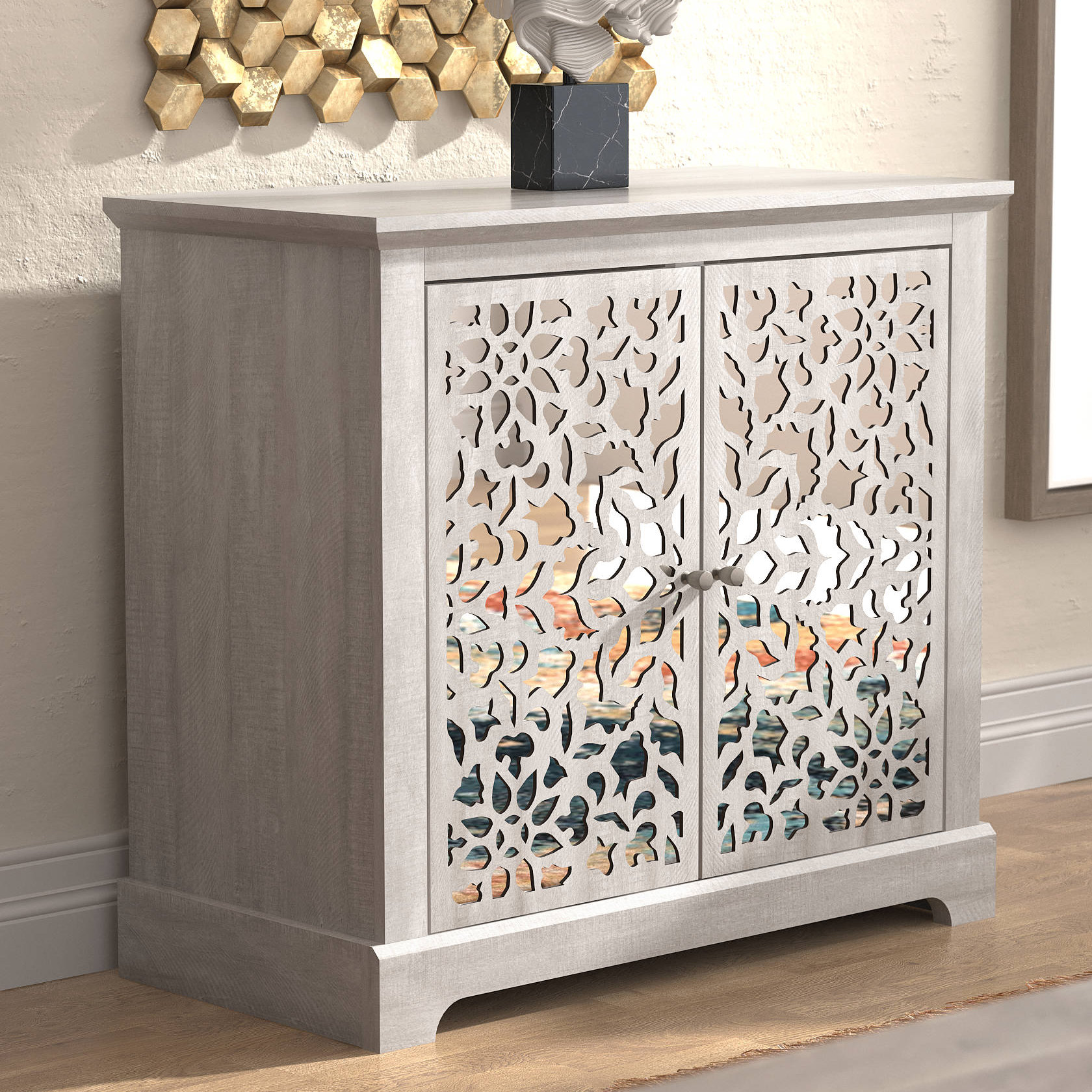 Langley Street Eltingville 2 Door Mirrored Accent Cabinet & Reviews ...