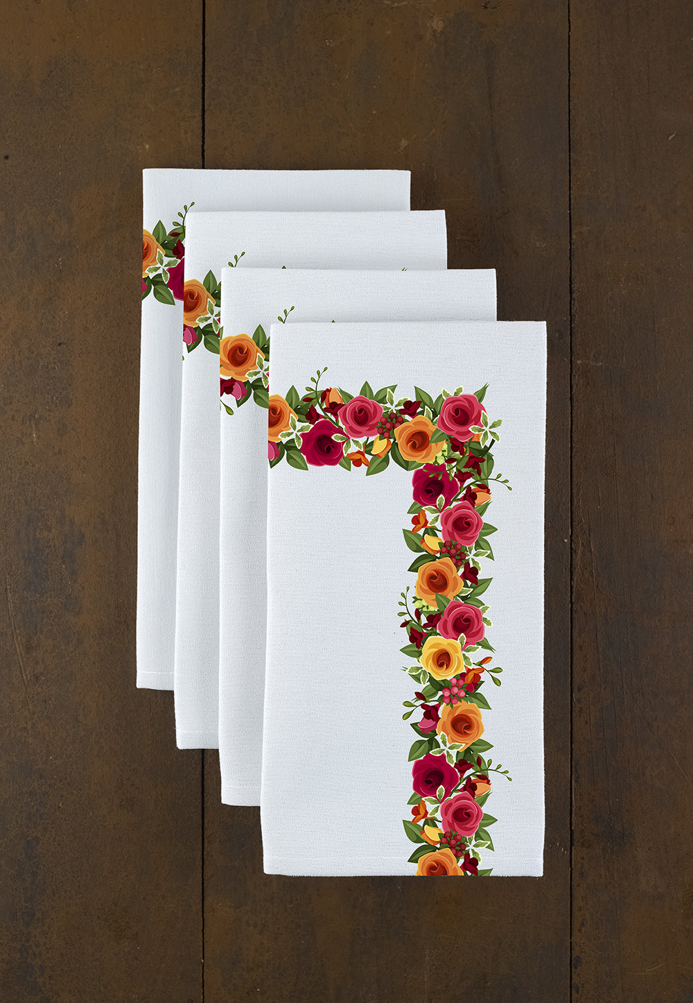 August Grove® Shawna Rose Border Table 108" Napkin | Wayfair