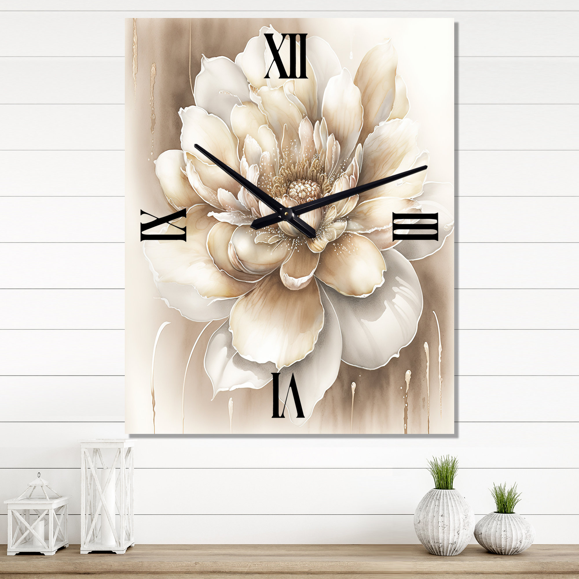 Design Art Single Flower II - Floral Wall Clocks | Wayfair