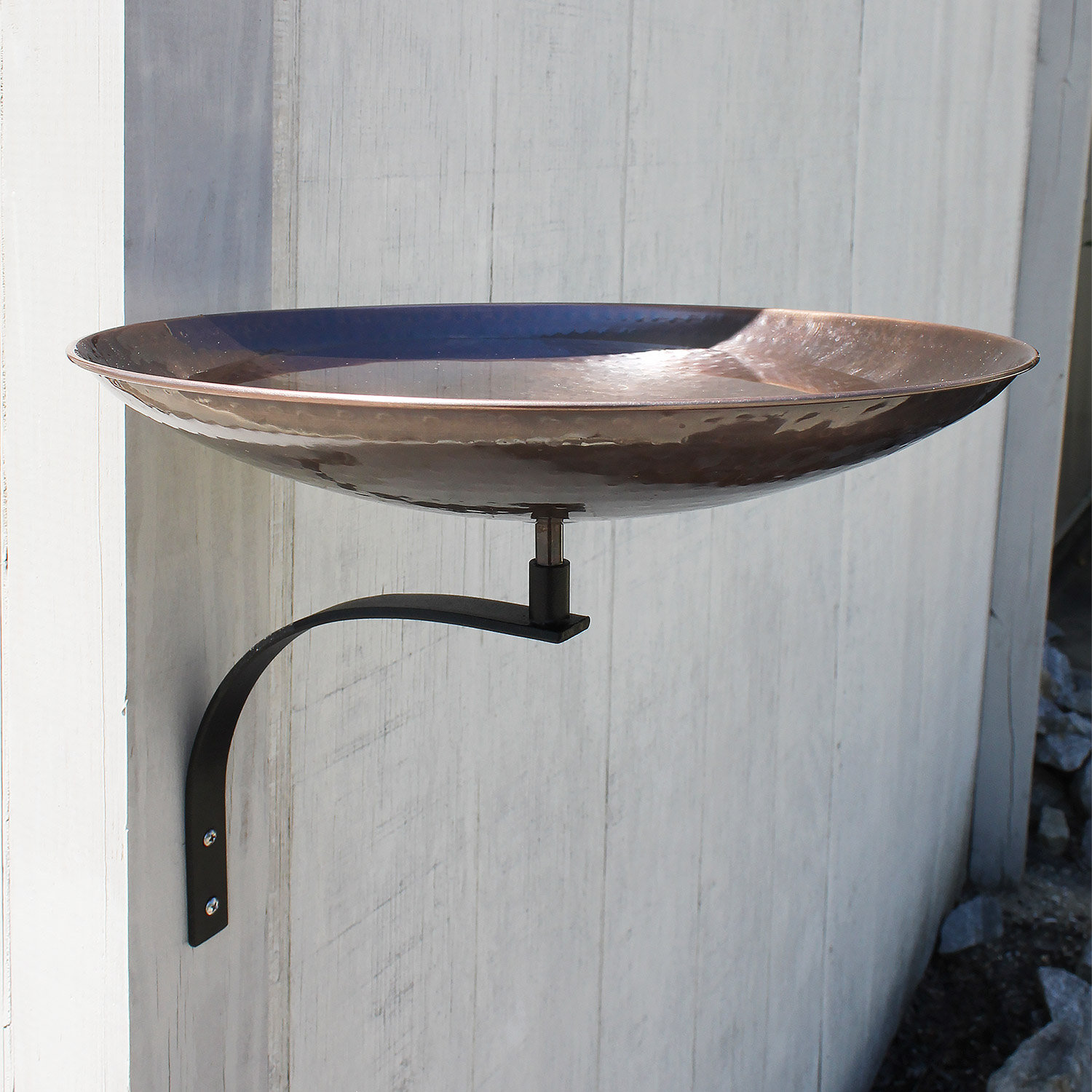 Charlton Home® Burnt Copper Birdbath with Wall Mount Bracket & Reviews ...