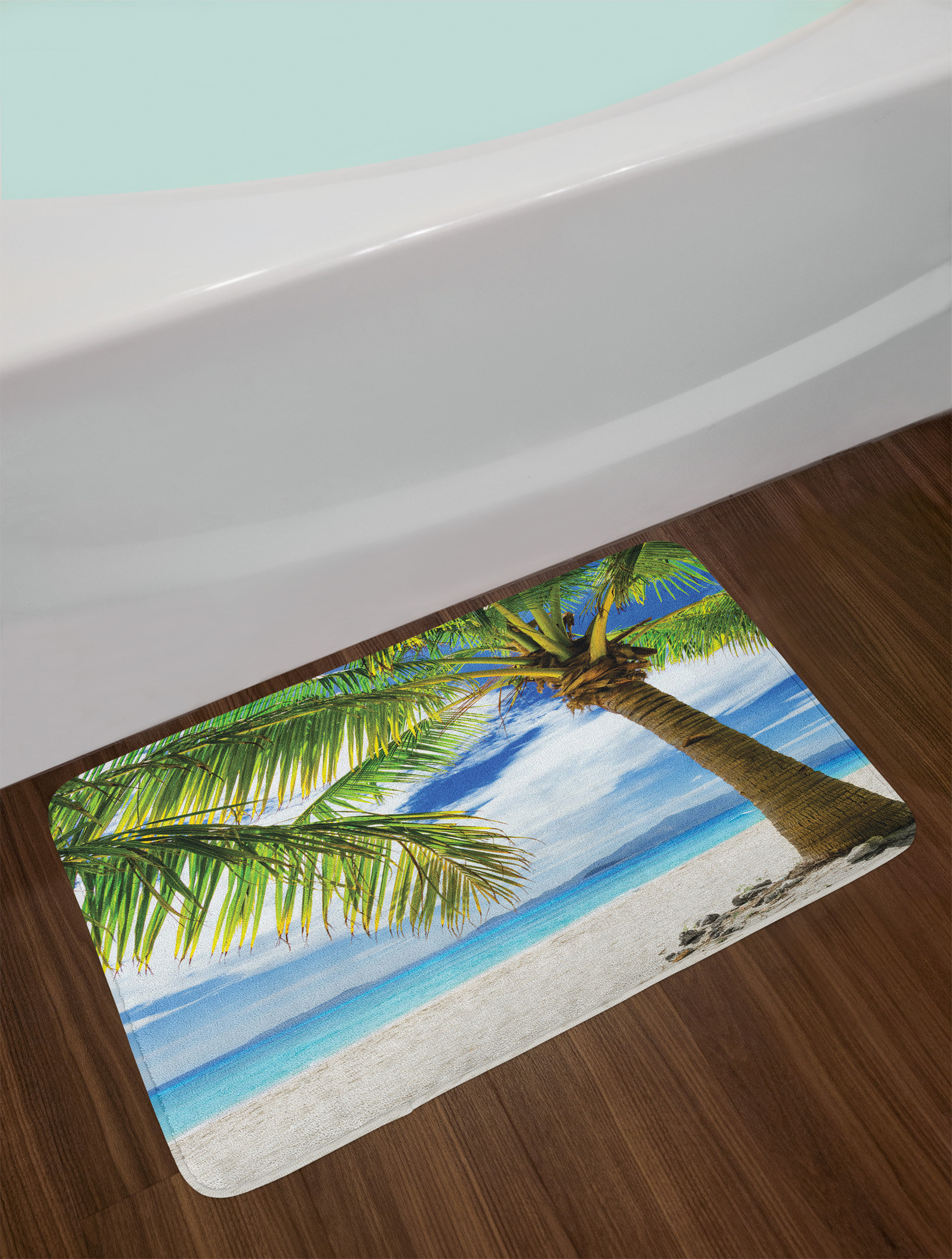 Ambesonne Lonely Palm Tree Bath Rug | Wayfair