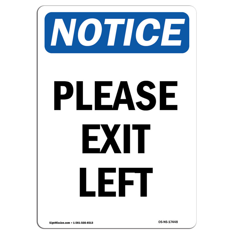 SignMission Please Exit Left Sign | Wayfair