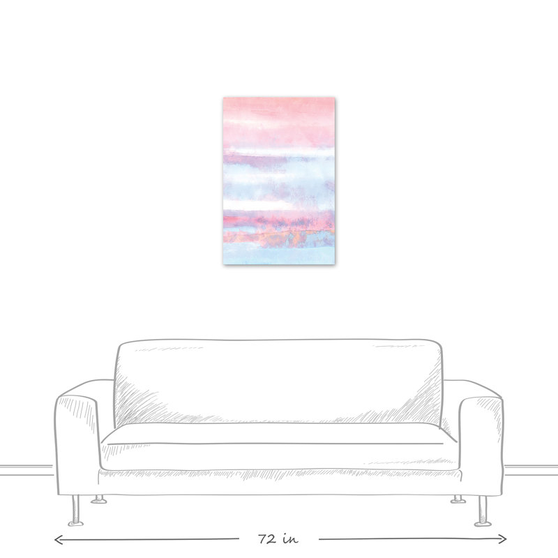 Wrought Studio " Light Pink And Blue " Print on Canvas | Wayfair