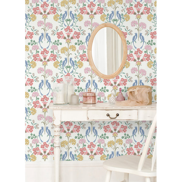 Wildon Home® Pink Meadow Song Peel and Stick Wallpaper - Wayfair Canada
