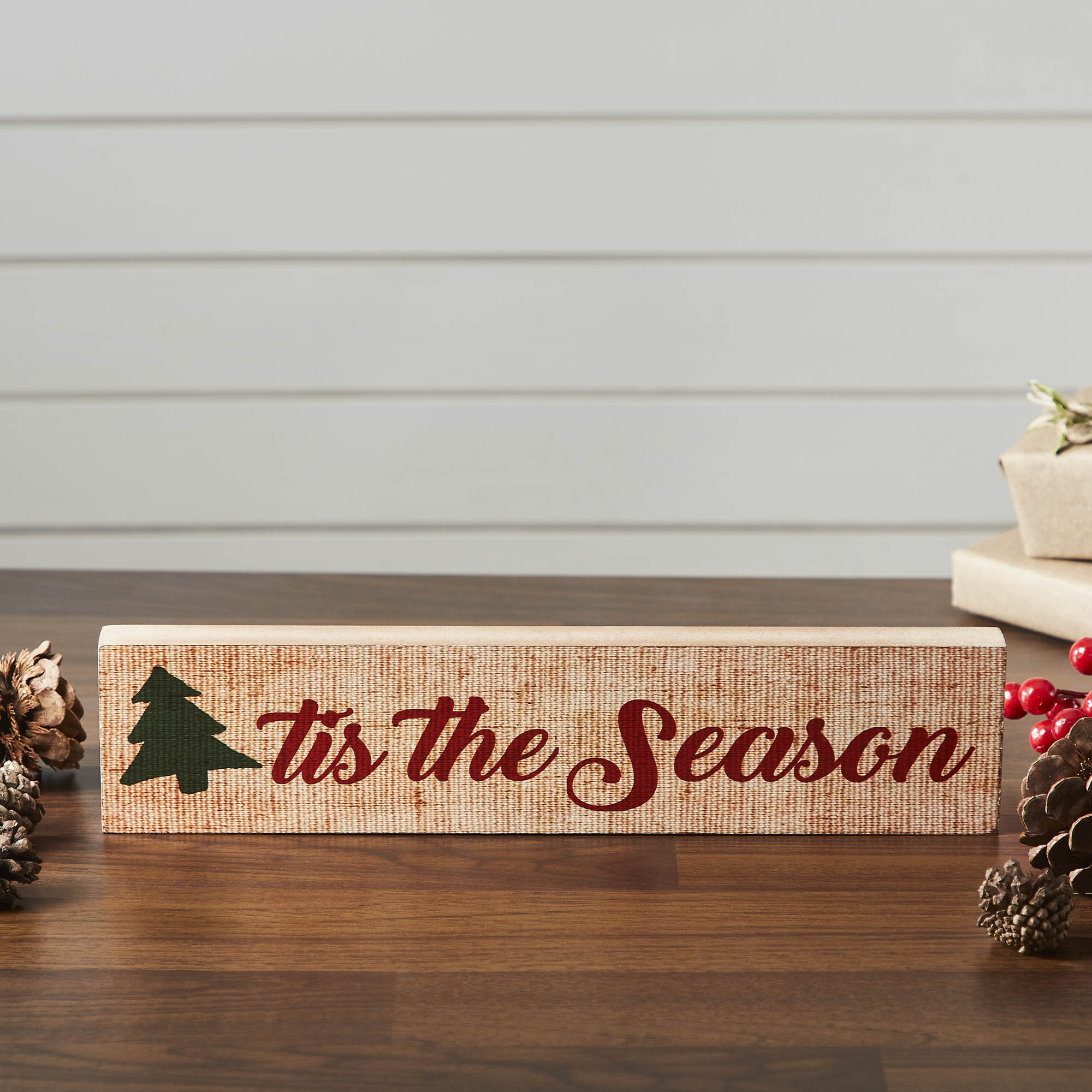 VHC Brands Festive Finds Tis The Season Block Sign 3x13 | Wayfair