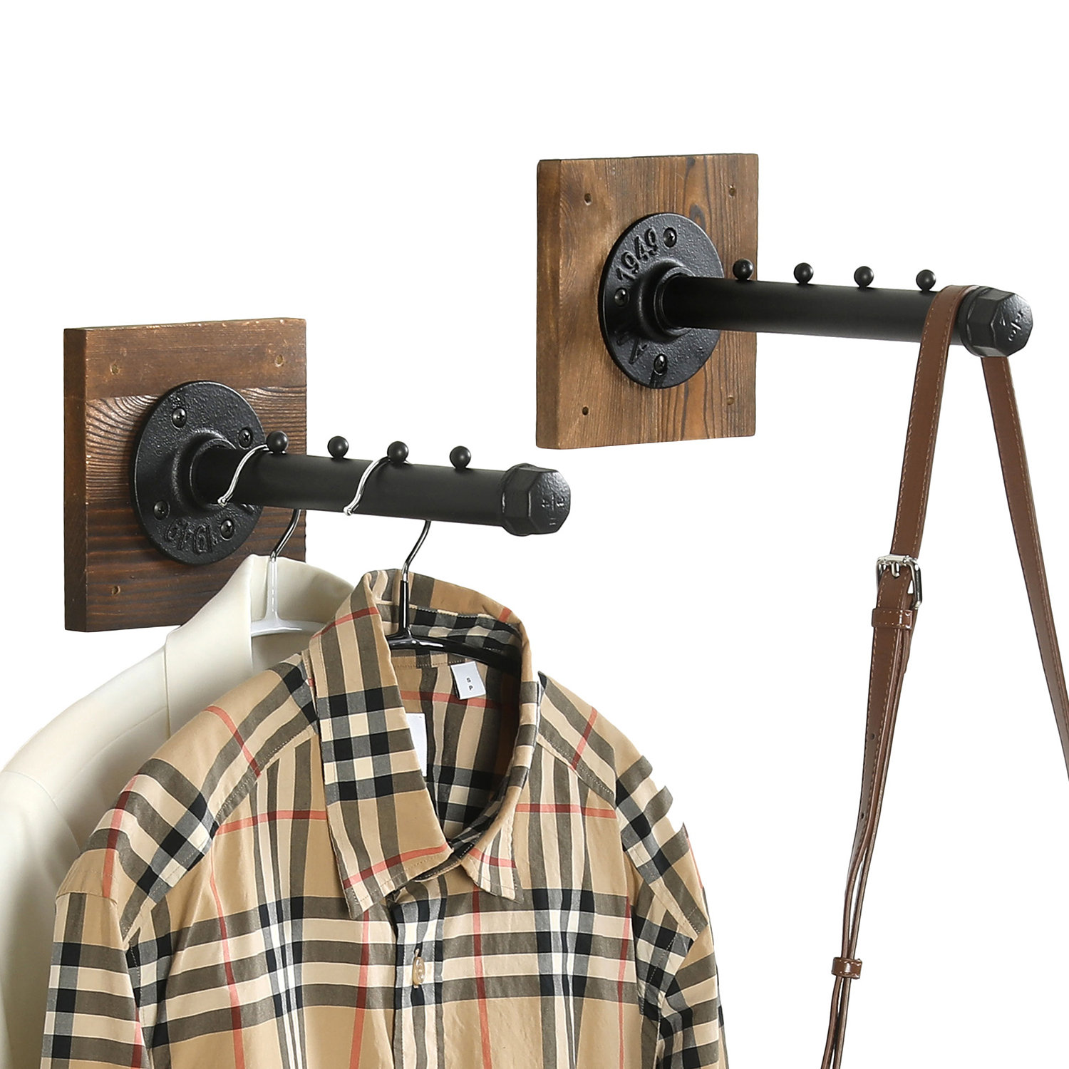 Williston Forge Jermond Closet Wall Mounted Valet Hanging Rack Rod ...