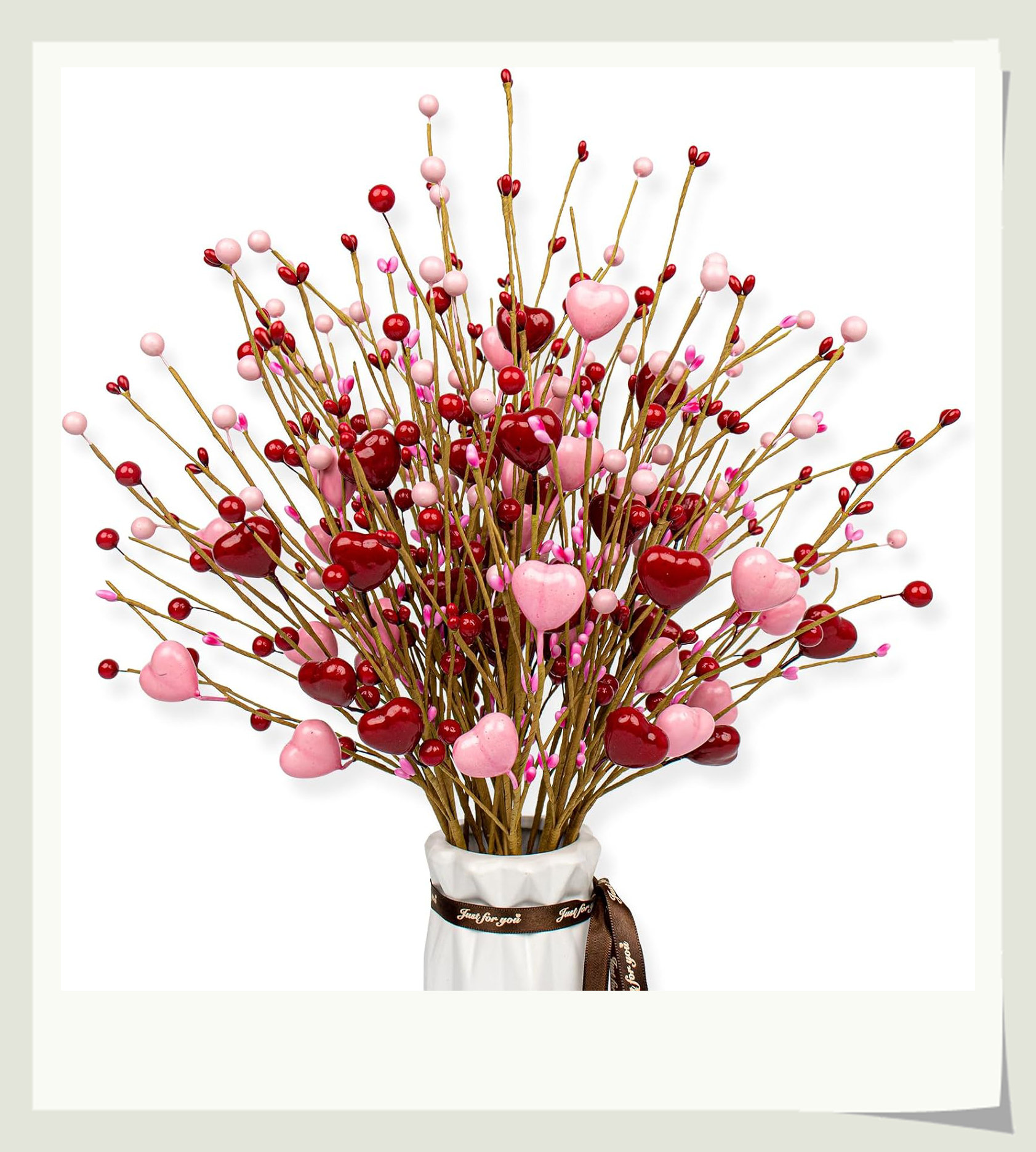 The Holiday Aisle® Hikma Heart Berry Picks 24PCS 17In, Foam Material ...