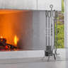 Arlmont & Co. 5-Piece Pewter Fireplace Tool Set With Ergonomic Handles ...