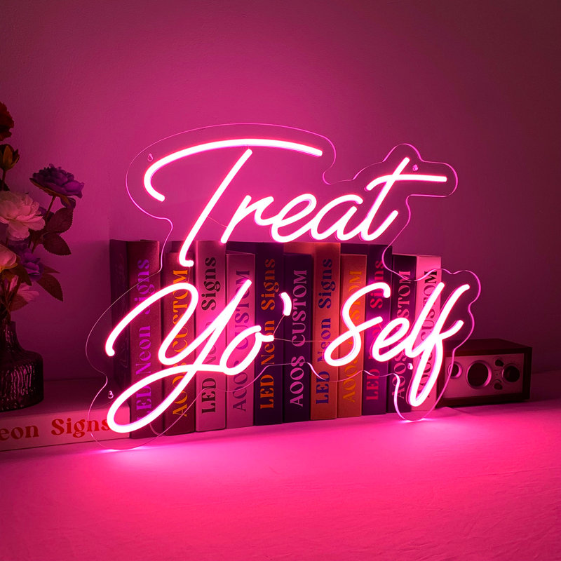 Trinx Treat Yo Self 22" Neon Sign | Wayfair