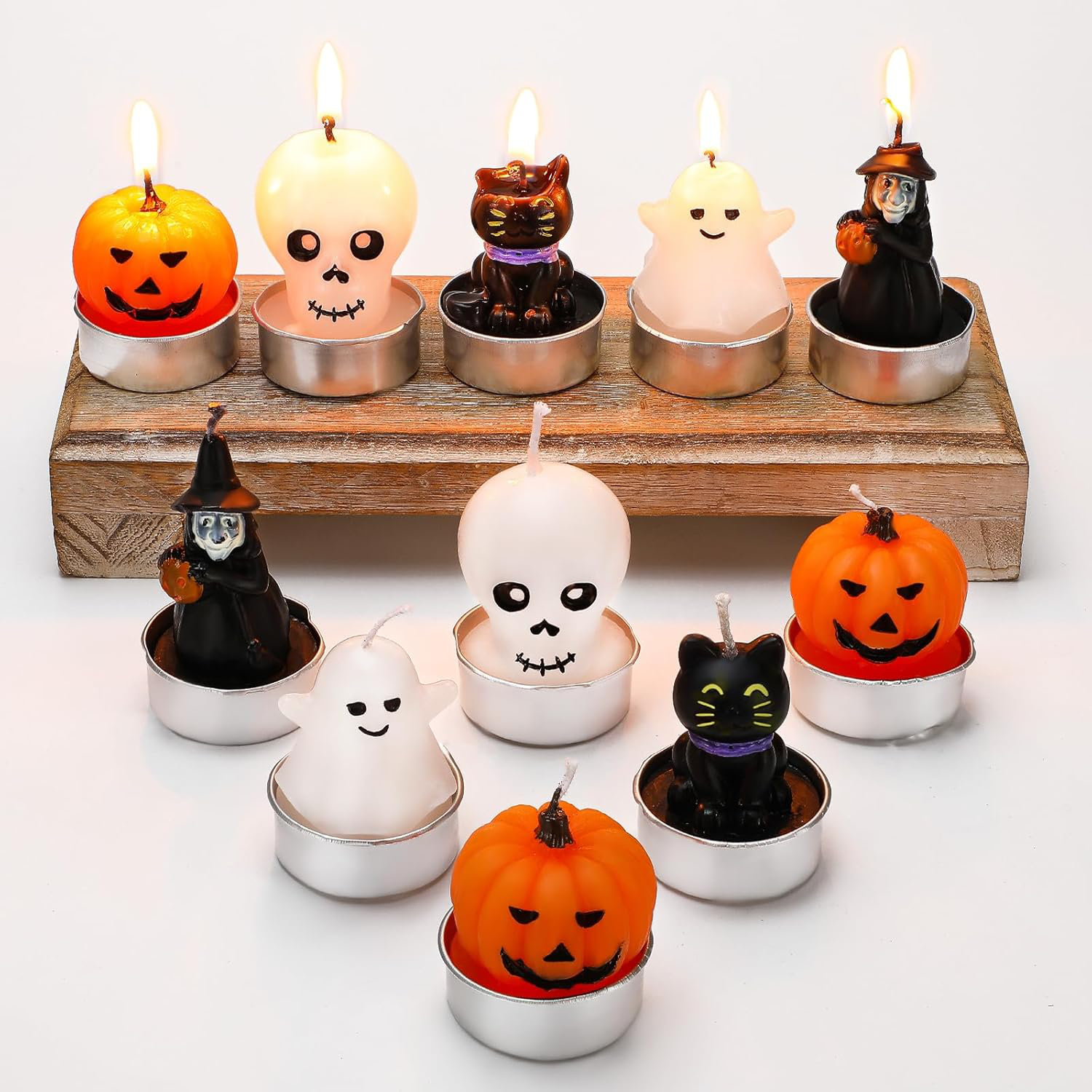 The Holiday Aisle® 20-Piece Halloween Ghost Candles - Mini Pumpkin ...