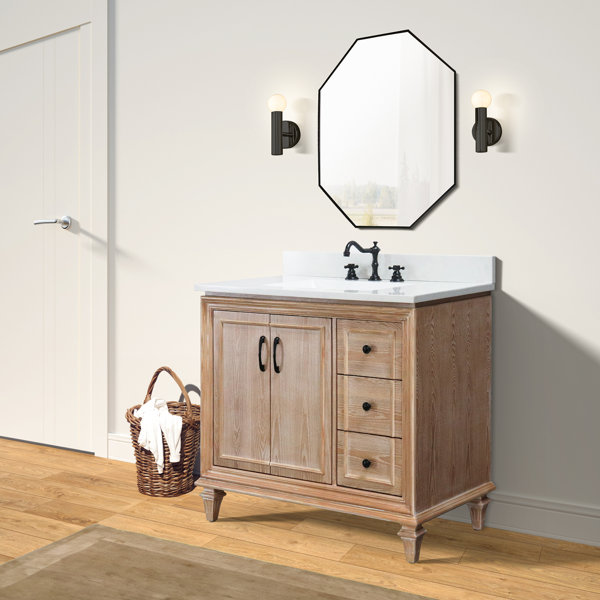 Lark Manor Armante 37'' Single Bathroom Vanity with Engineered Quartz ...