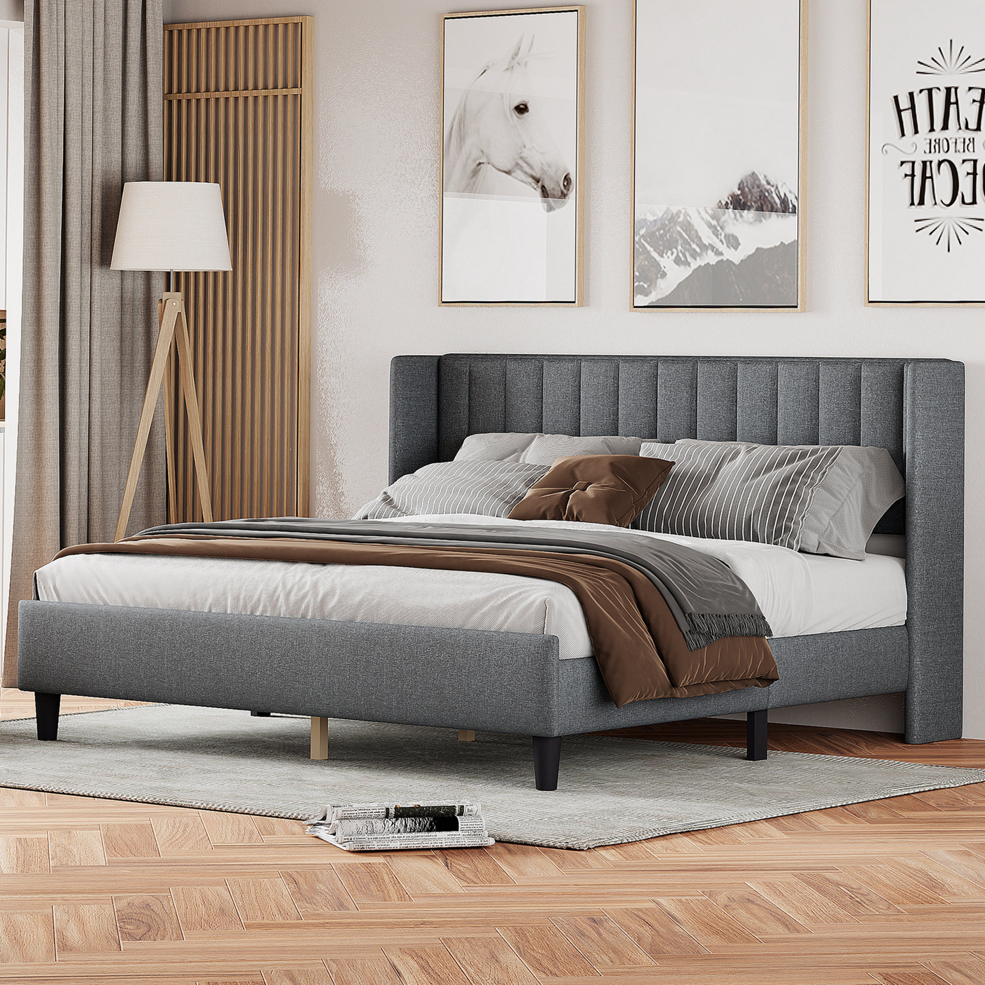 Latitude Run® Hruni Upholstered Platform Bed | Wayfair