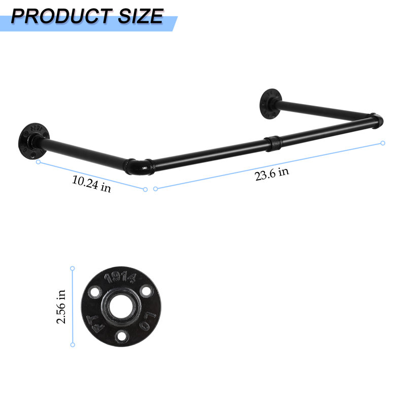 Williston Forge 22"W Industrial Pipe Coat Hanger Clothes Rack | Wayfair