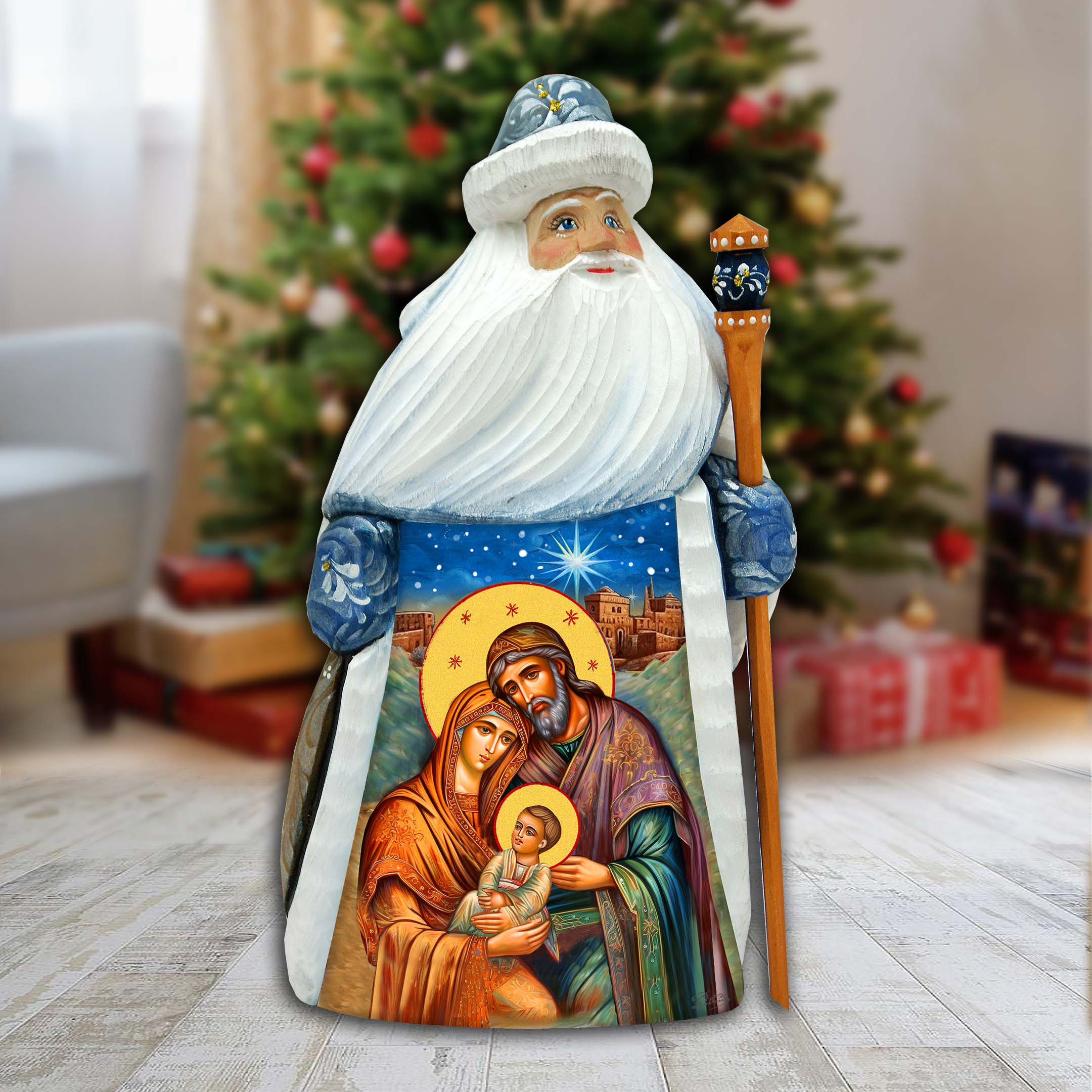 G Debrekht Orthodox Nativity Santa Wood Carved Figurine By G. Debrekht ...
