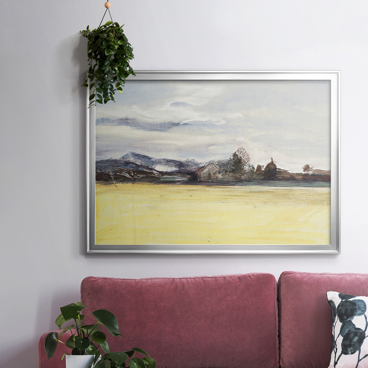 Winston Porter GRAY HOUSE IN BLUE Framed On Canvas Print | Wayfair