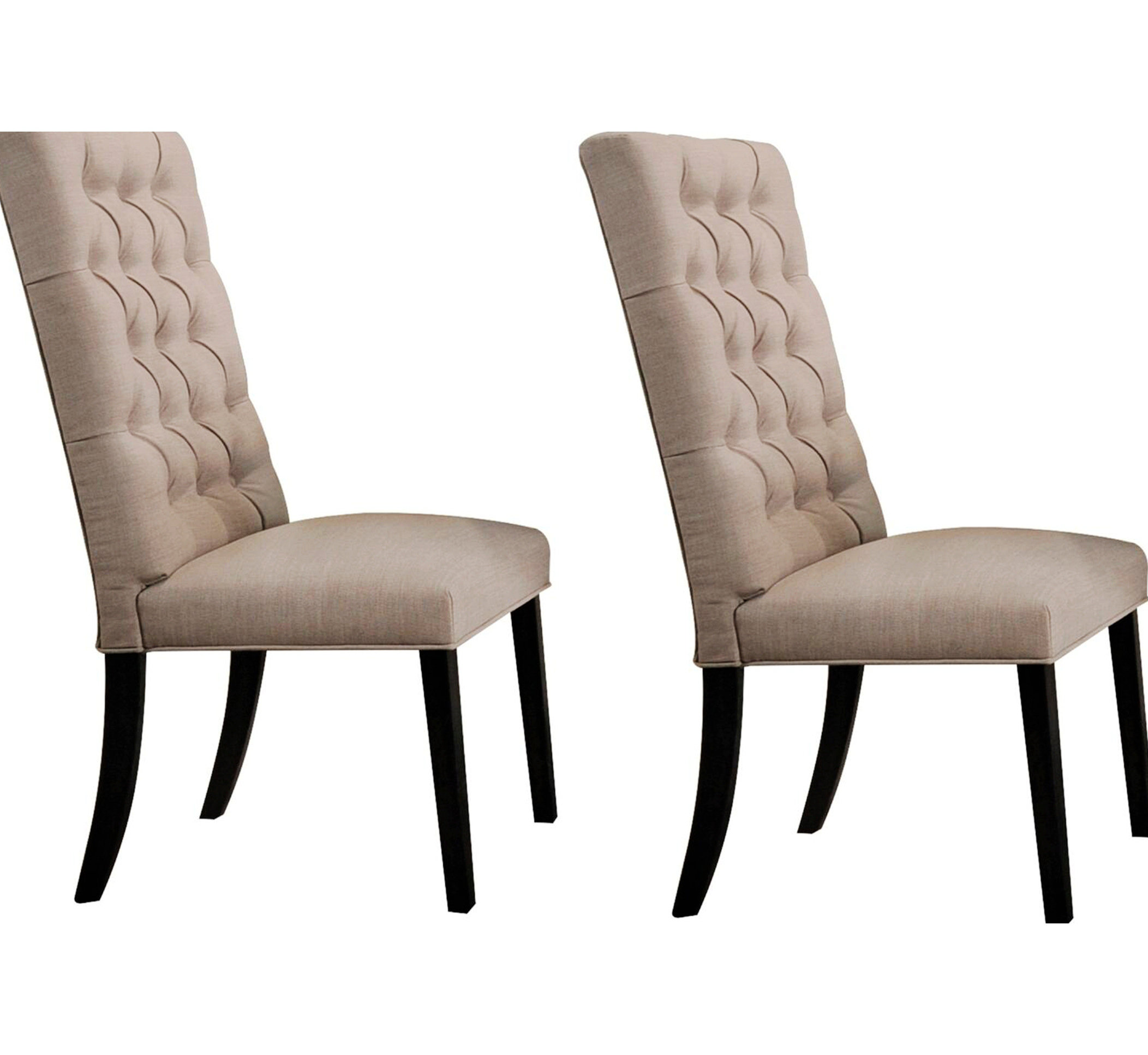Lark Manor Set Of 2 Side Chair, Button Tufted Armless Parson Chair ...