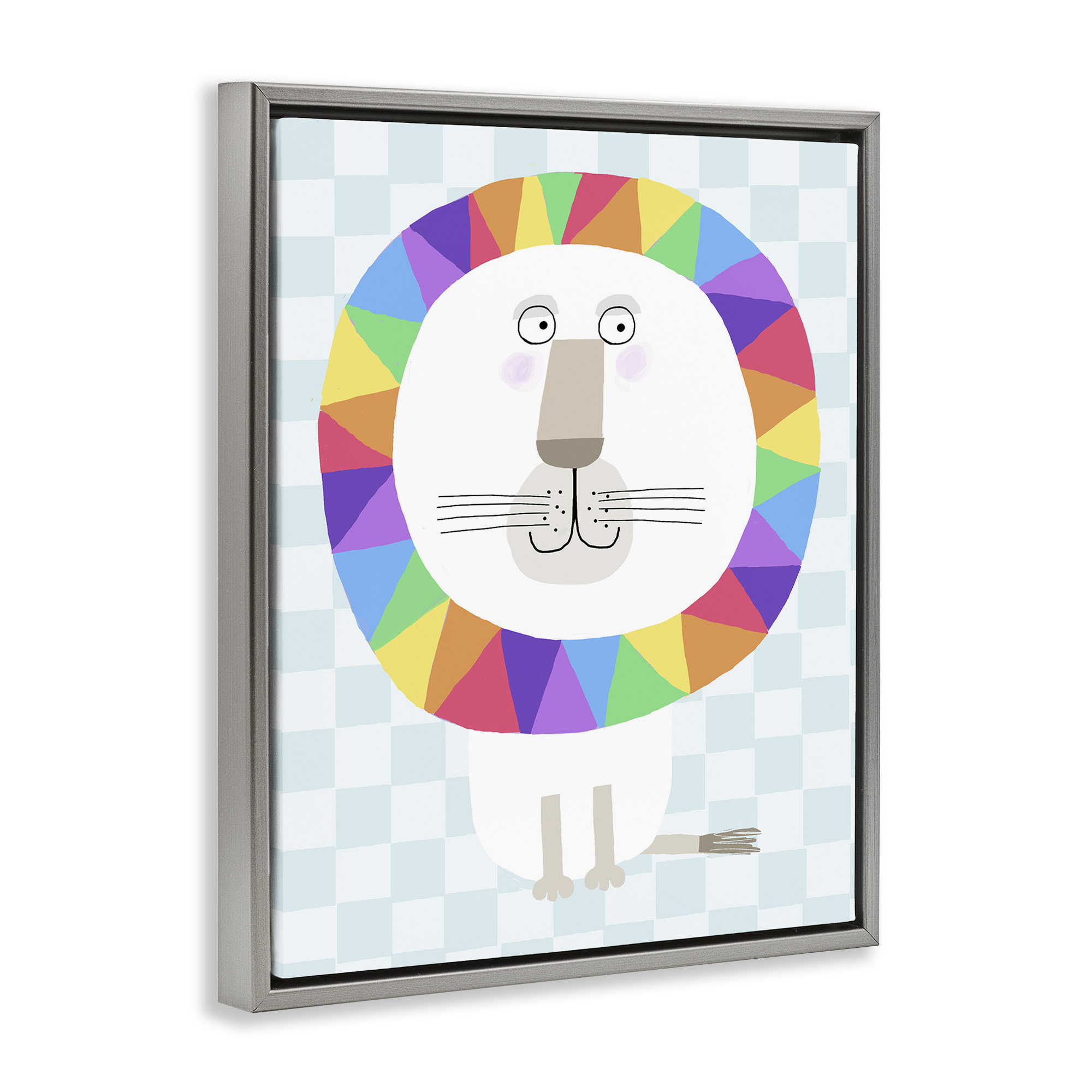 Latitude Run® Rainbow Geometric Lion Floating Frame, design by Carla ...
