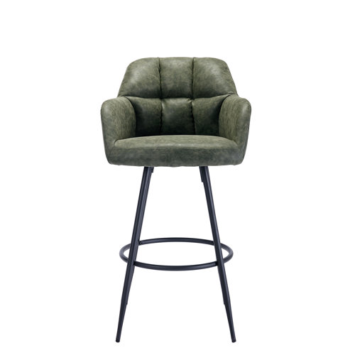 George Oliver Irelyn PU Upholstered 30'' Bar Stool & Reviews | Wayfair