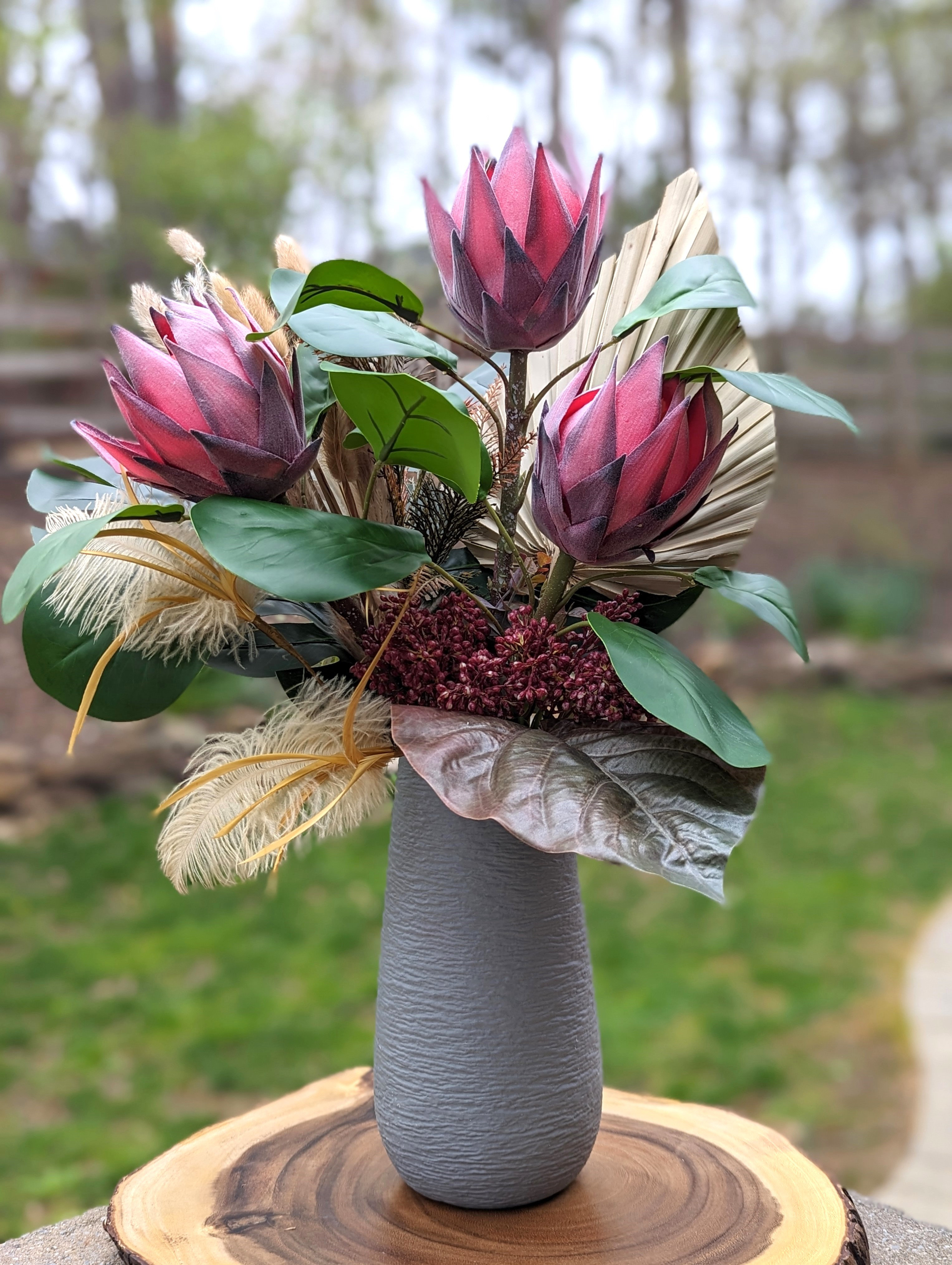 Primrue Protea Arrangement in Vase | Wayfair