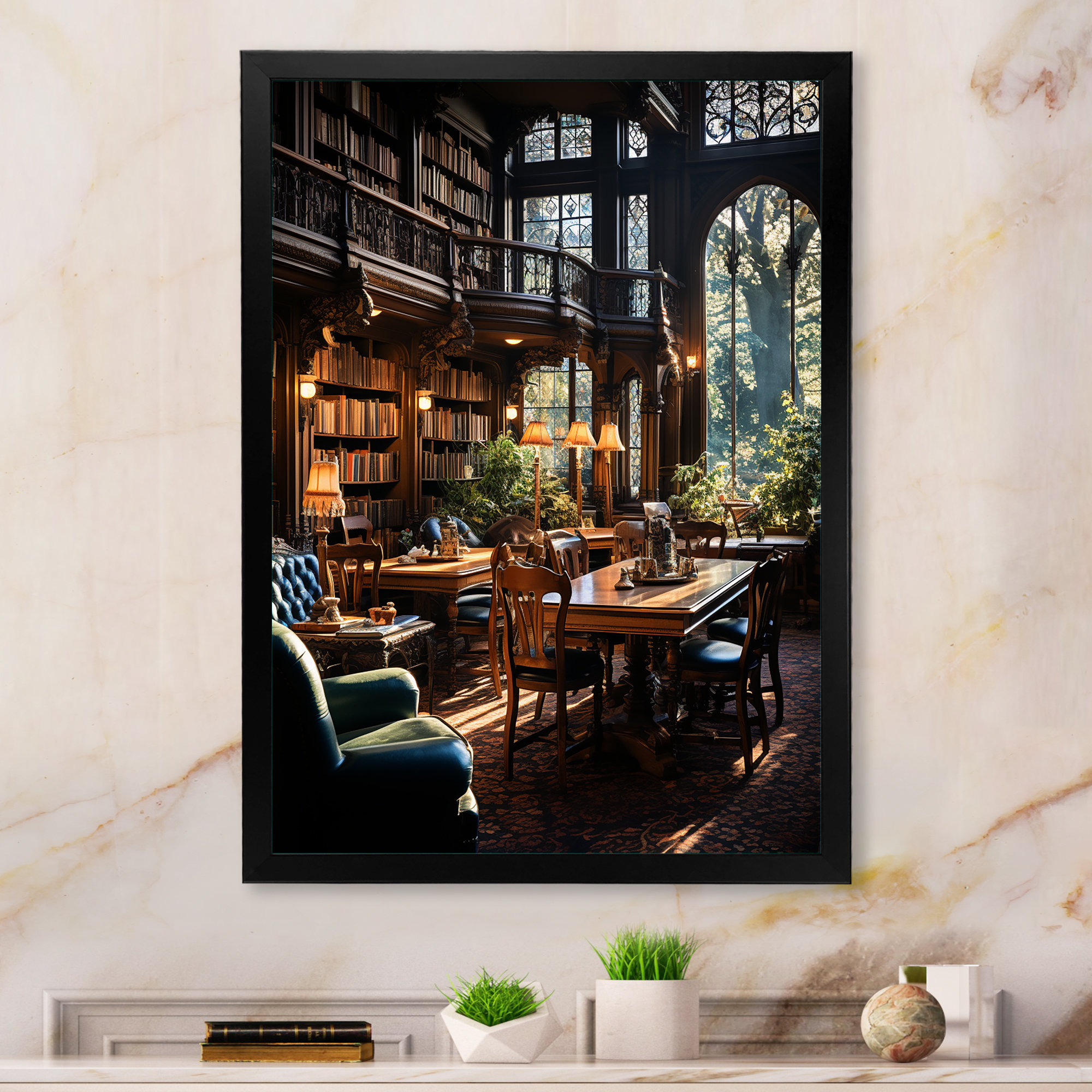 Red Barrel Studio Libraries Literary Haven III - Cityscapes Wall Decor ...