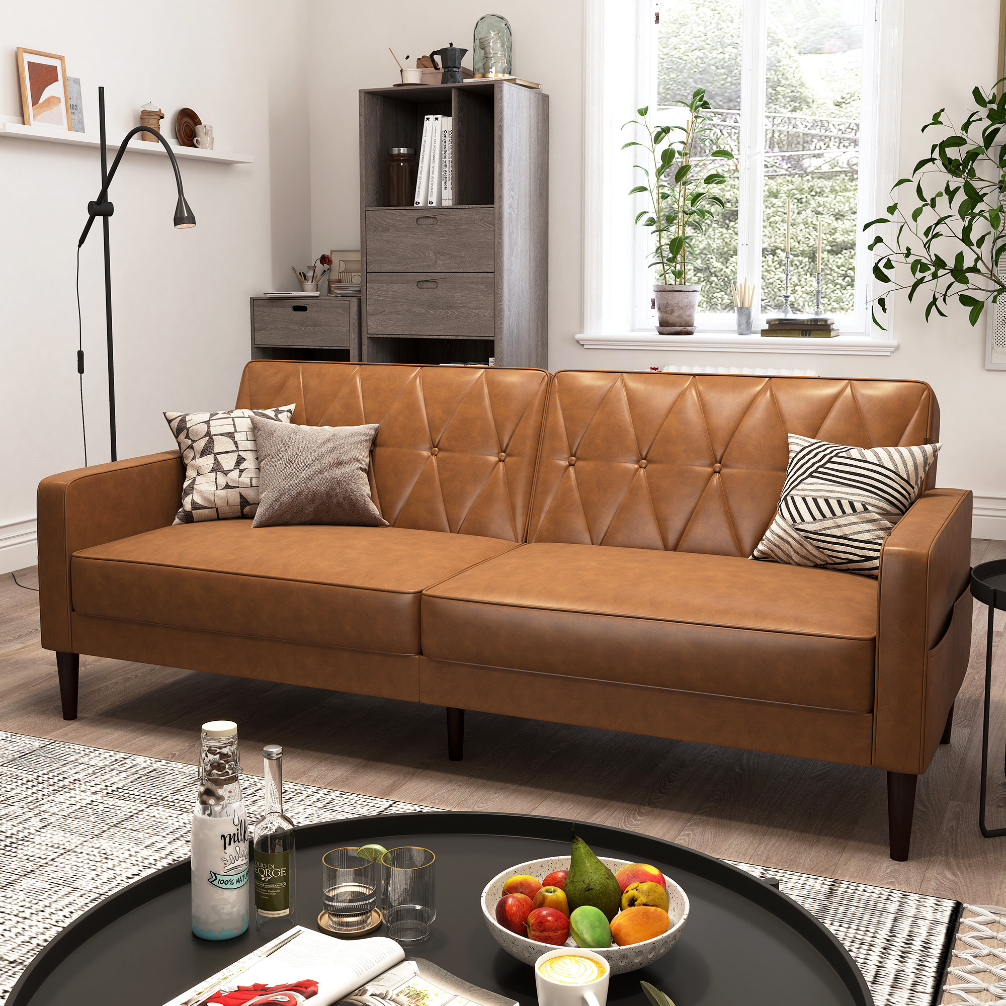 Greyleigh™ Rasen Convertible Futon Sofa Bed For Small Space Folding ...