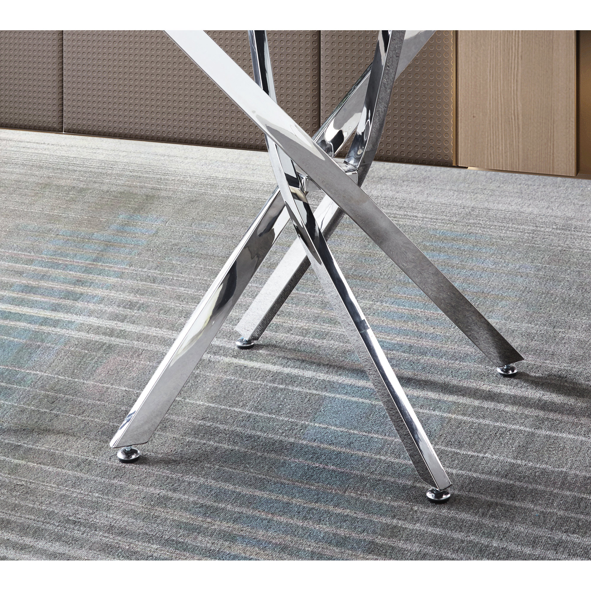 Wrought Studio™ Round Clear Tempered Glass Dining Table With Four ...
