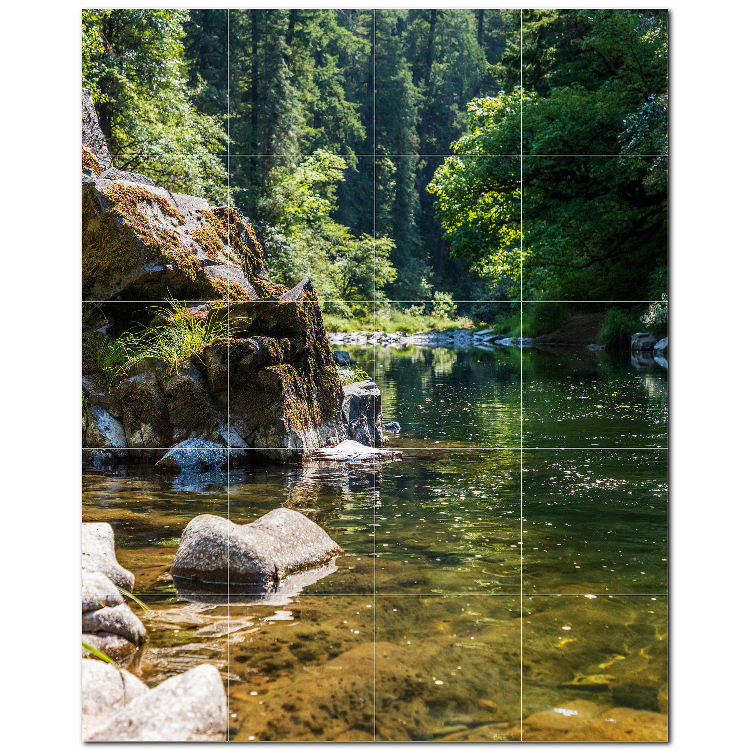 Picture-Tiles.com 24" x 30" Ceramic River Photo Decorative Mural Tile ...