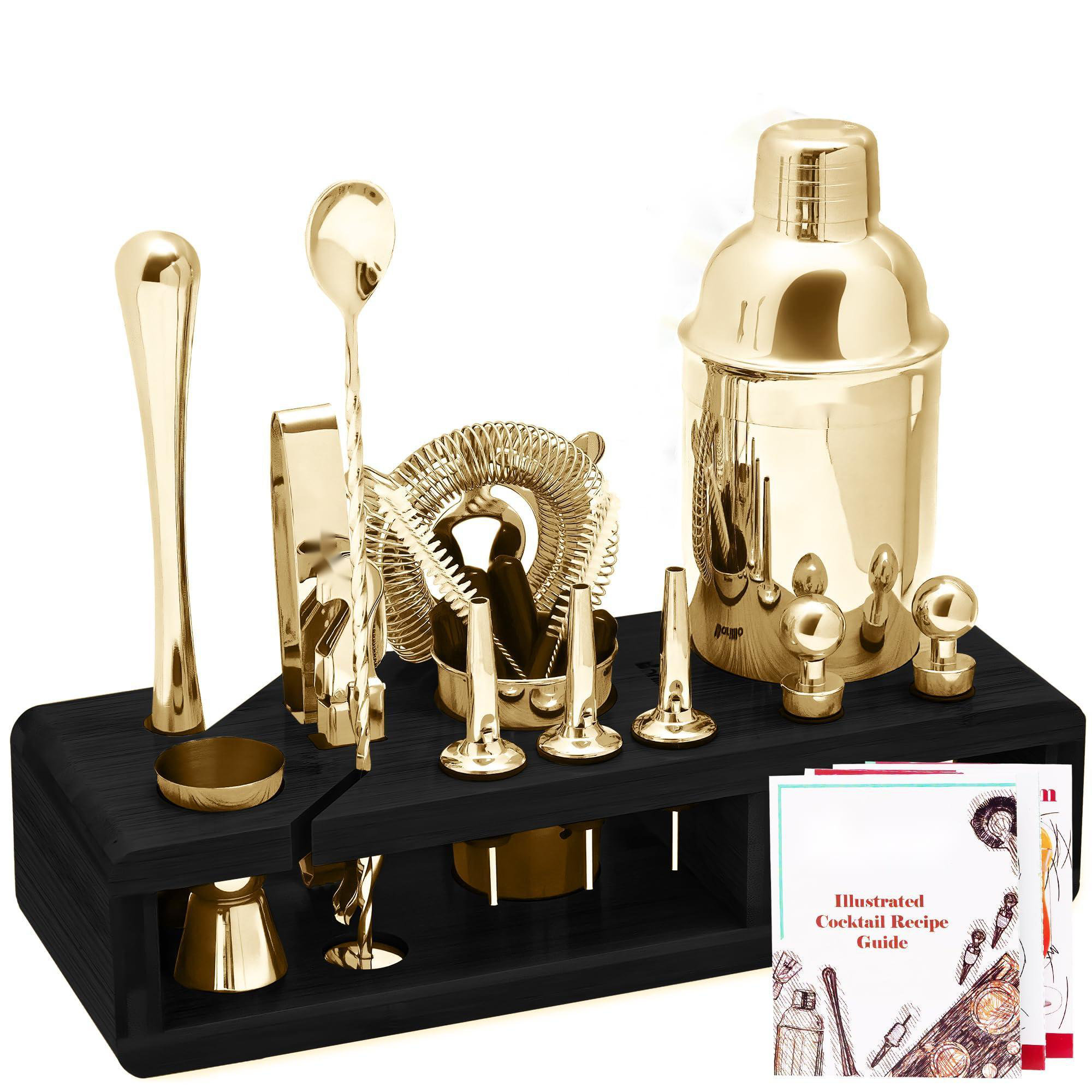 Mint Pantry® Gold Bartender Kit - Stainless-Steel Cocktail Shaker Set W ...