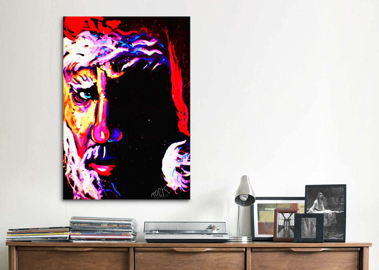 Ebern Designs Rock Demarco Santa 1 001 Signed Painting Print on Wrapped ...