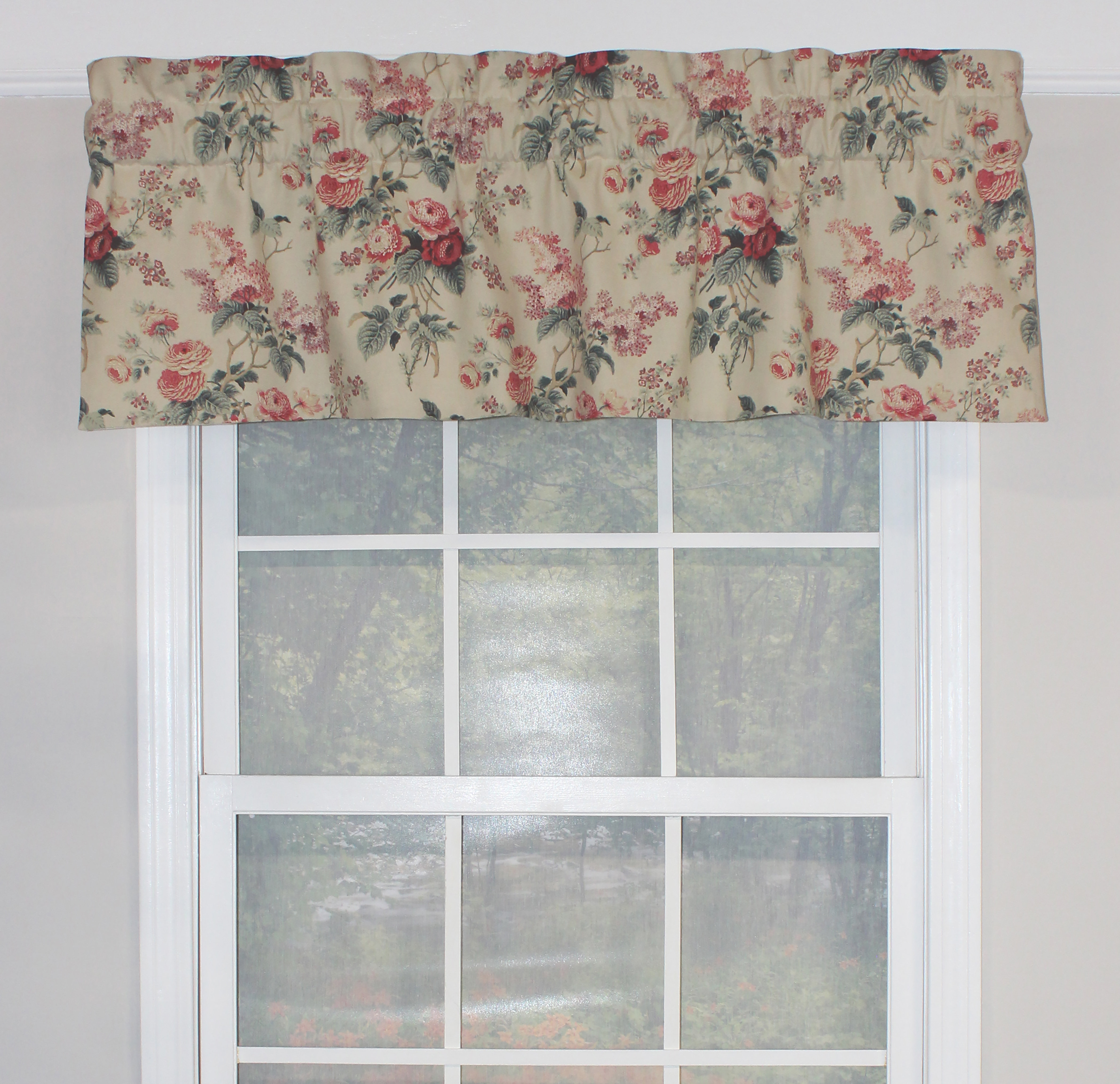 RLF Home Damask Cotton Tailored Window Valance | Wayfair