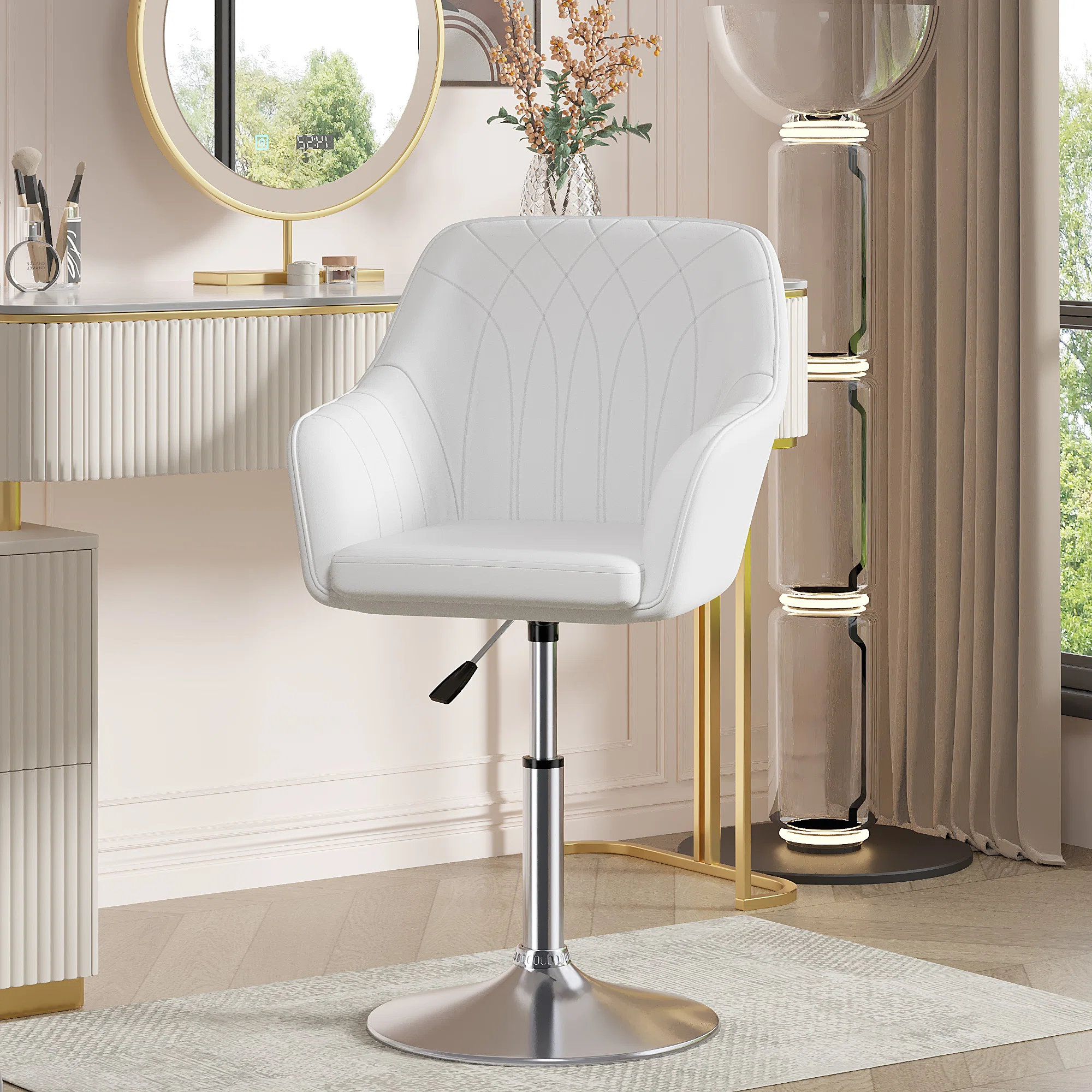 Mercer41 Akron Vanity Accent Chair, Modern Desk Chairs Adjustment ...