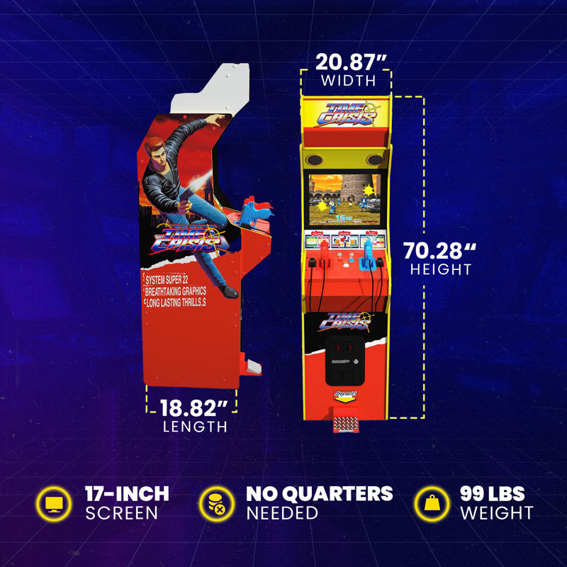 Arcade 1Up Arcade1Up 17" Screen Multiplayer TIME Crisis Arcade Machine ...