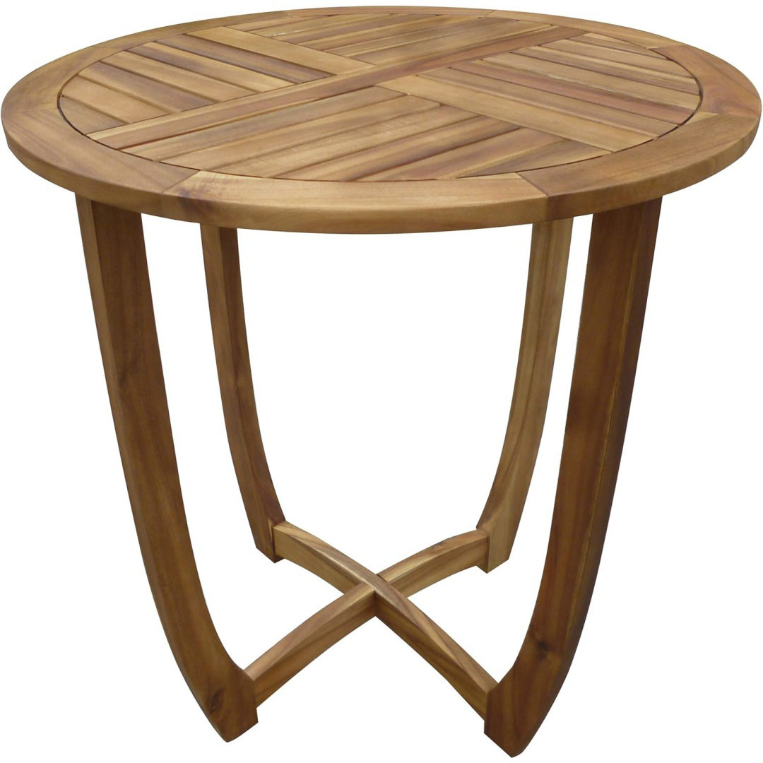 Red Barrel Studio® Round Table, Teak Finish Brown | Wayfair