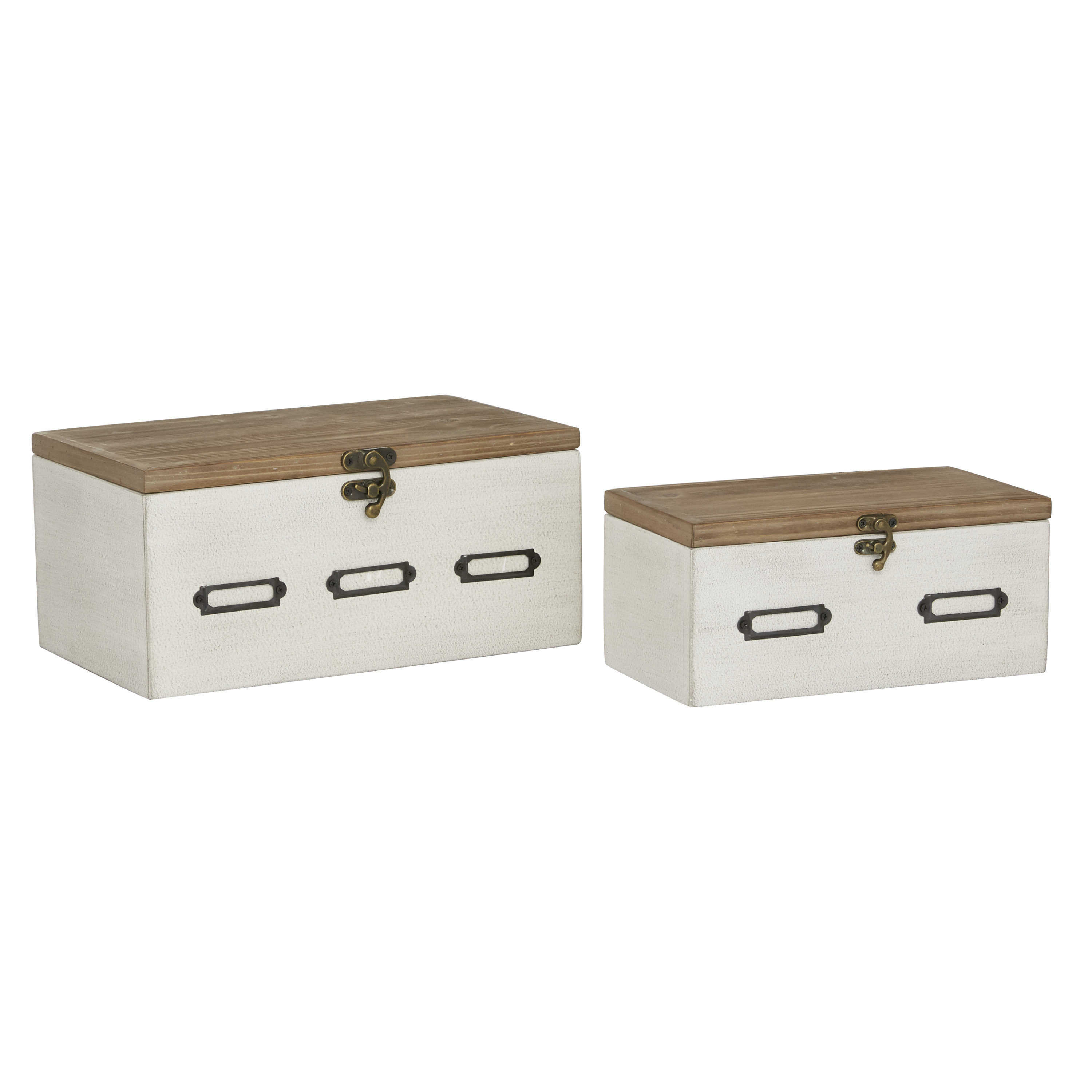 Gracie Oaks Cornlea Wooden 2 Piece Decorative Box Set | Wayfair