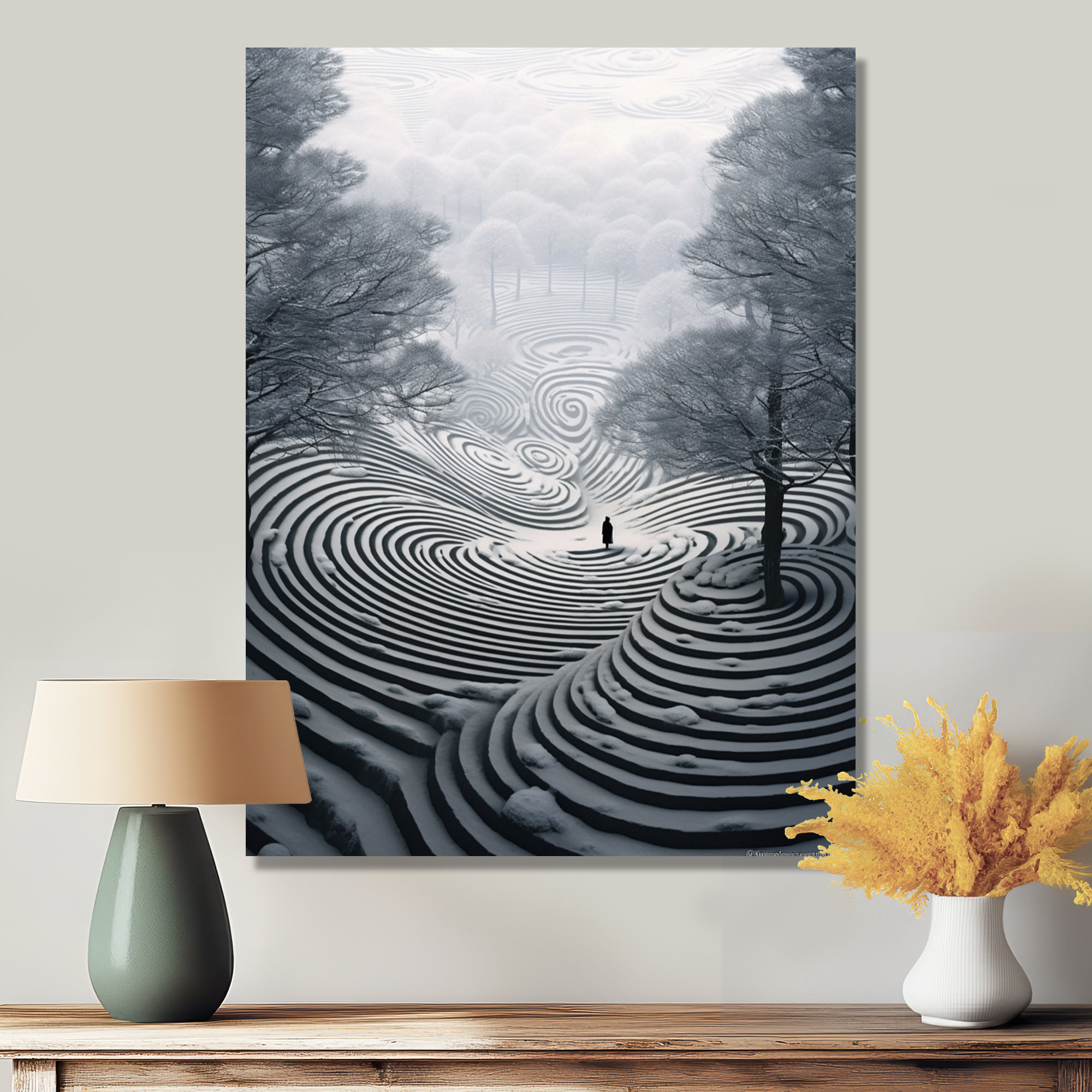 Lark Manor™ Winter Tree Scenery - Abstract Landscape Wall Art Living ...