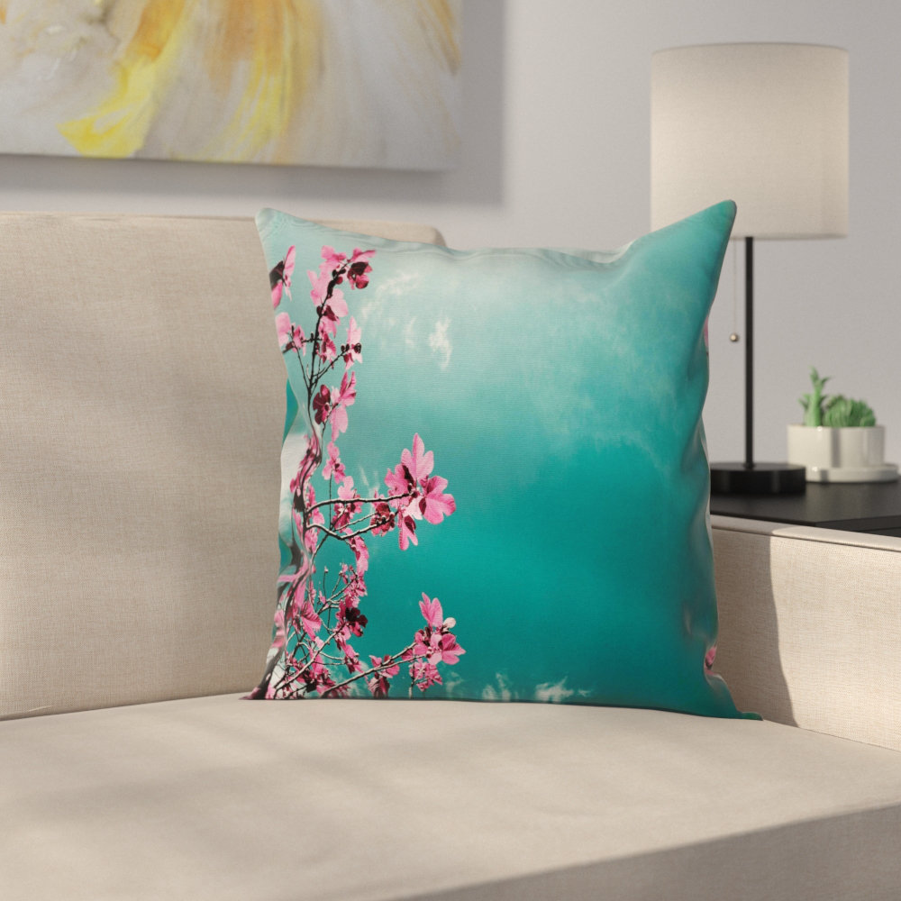 Ambesonne Floral Sunny Sky Exotic Summer Cushion Pillow Cover | Wayfair